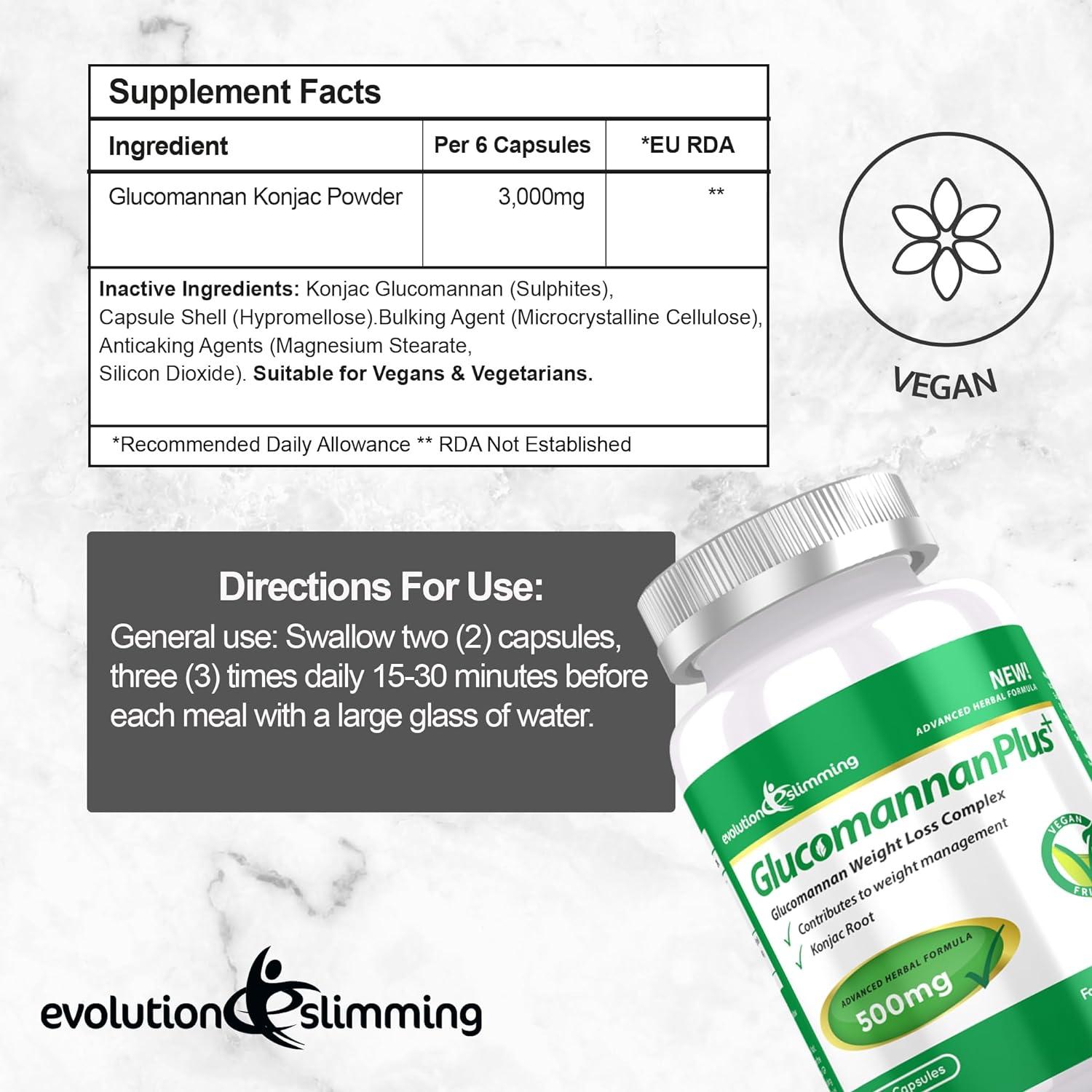 Glucomannan Plus Fibre Capsules - Natural Appetite Suppressant for ...