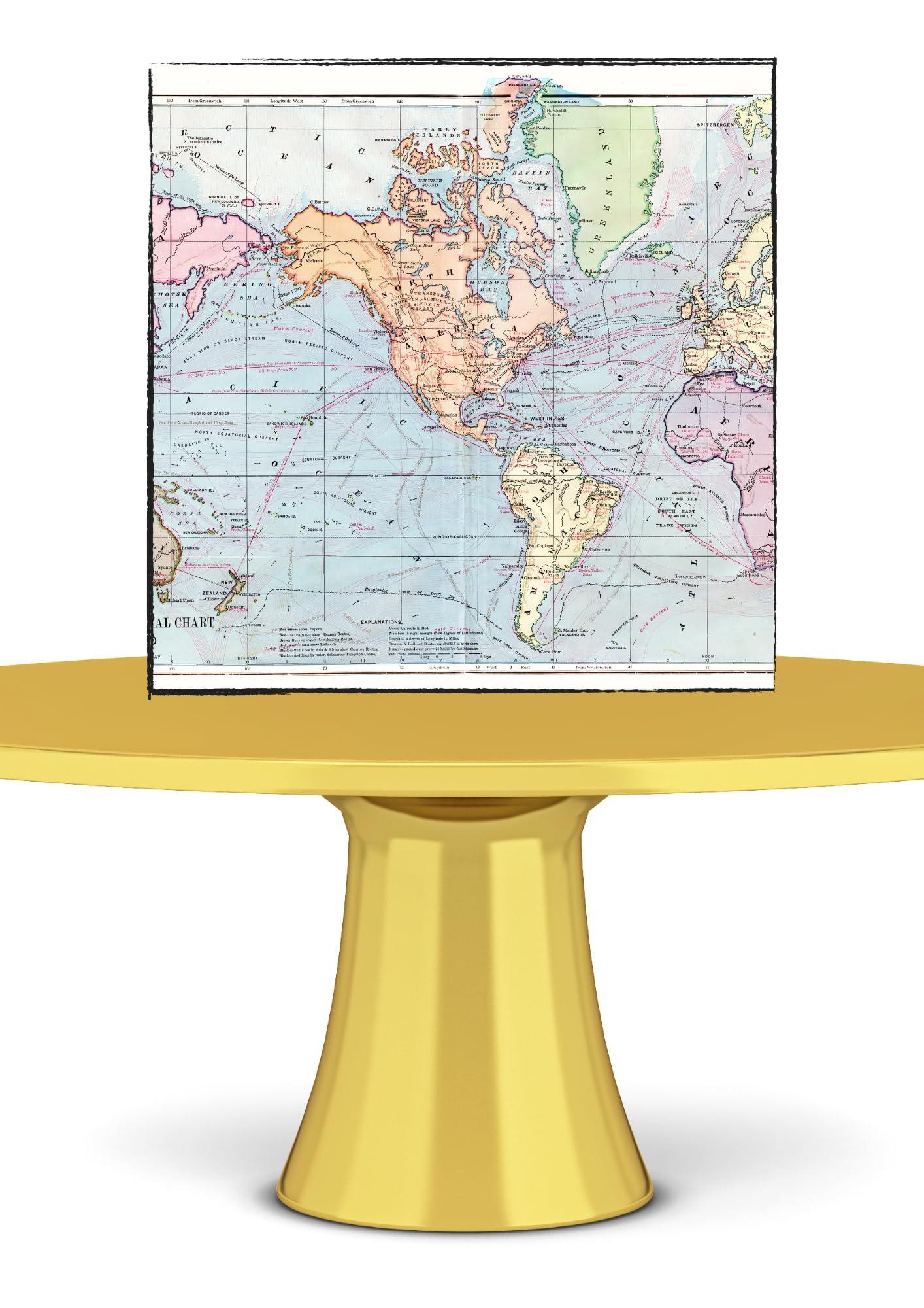 WORLD MAP Print A4 Cake Wrap/Cake Ribbon Cake Topper wafer/icing (icing ...