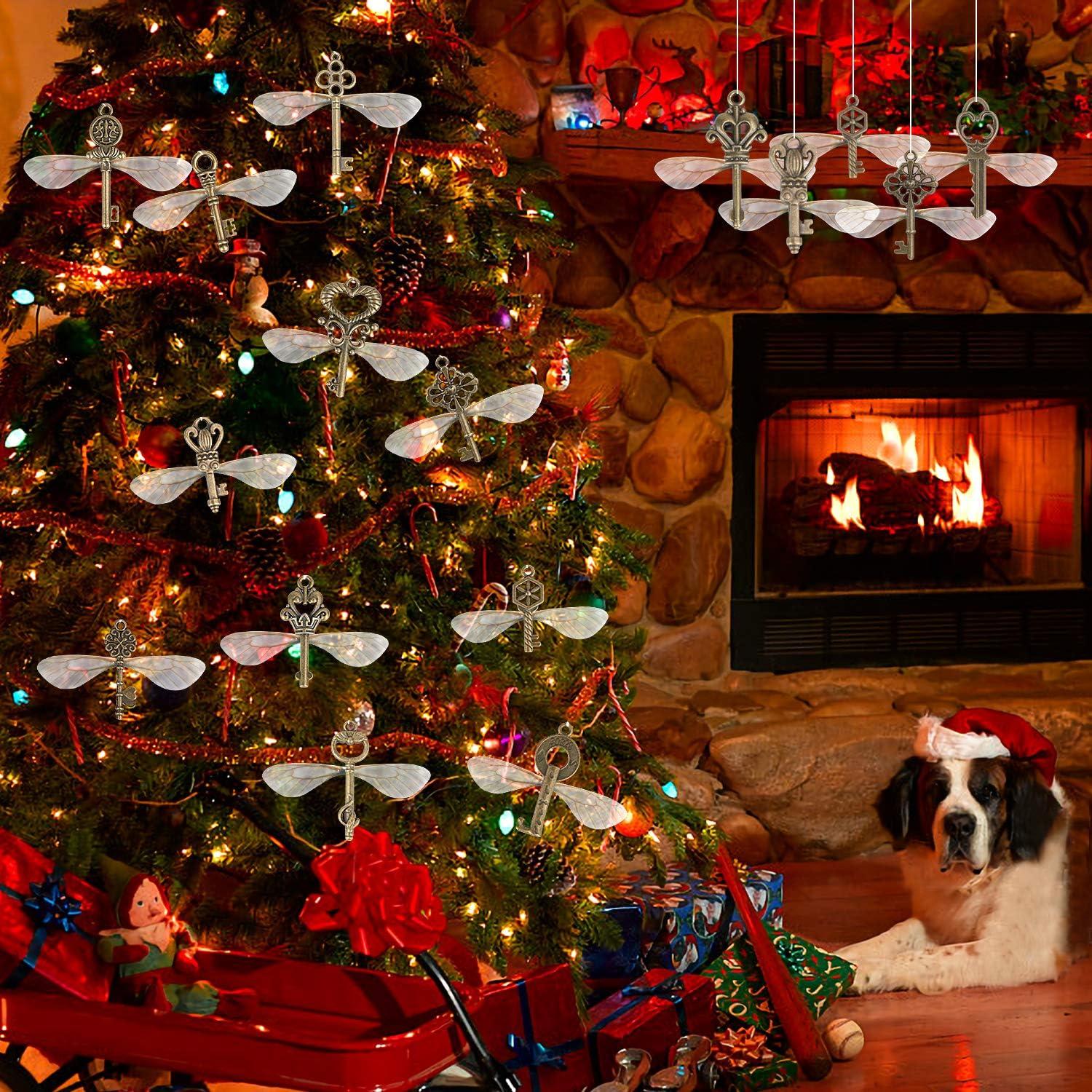 Set of 40 Flying Keys Charms, Dragonfly Wings, Vintage Skeleton Keys ...