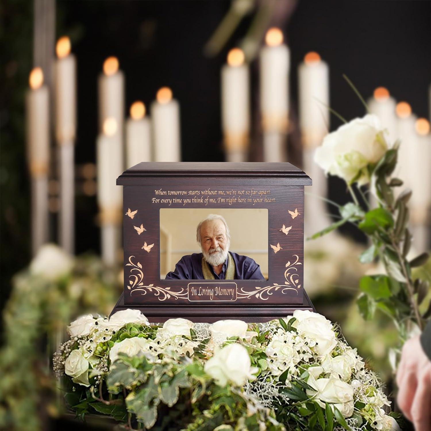 Cremation Memorial Urns for Human Ashes Adult Male Female Wooden ...