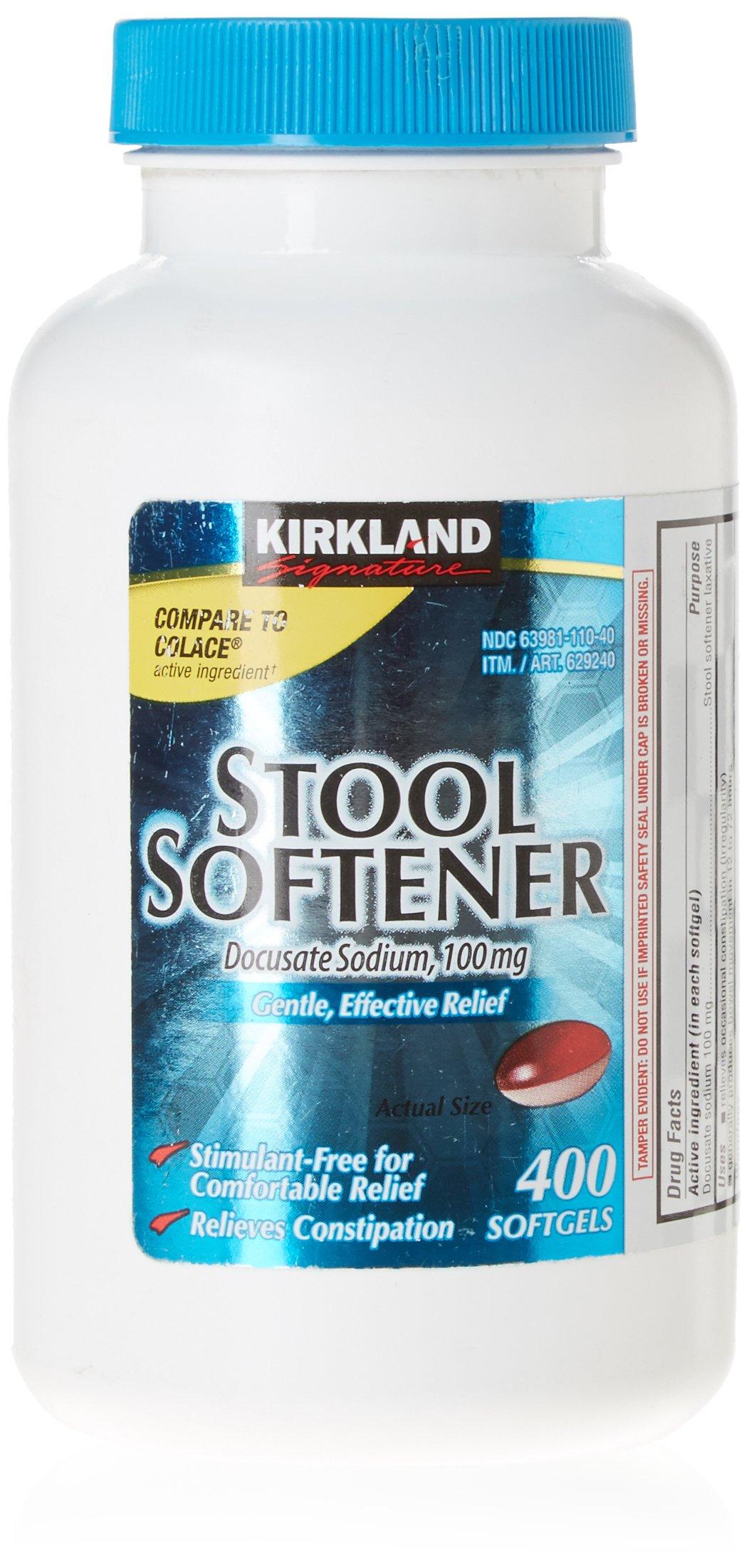 Kirkland Signature Stool Softener 100mg 400 ct - Gentle Constipation ...