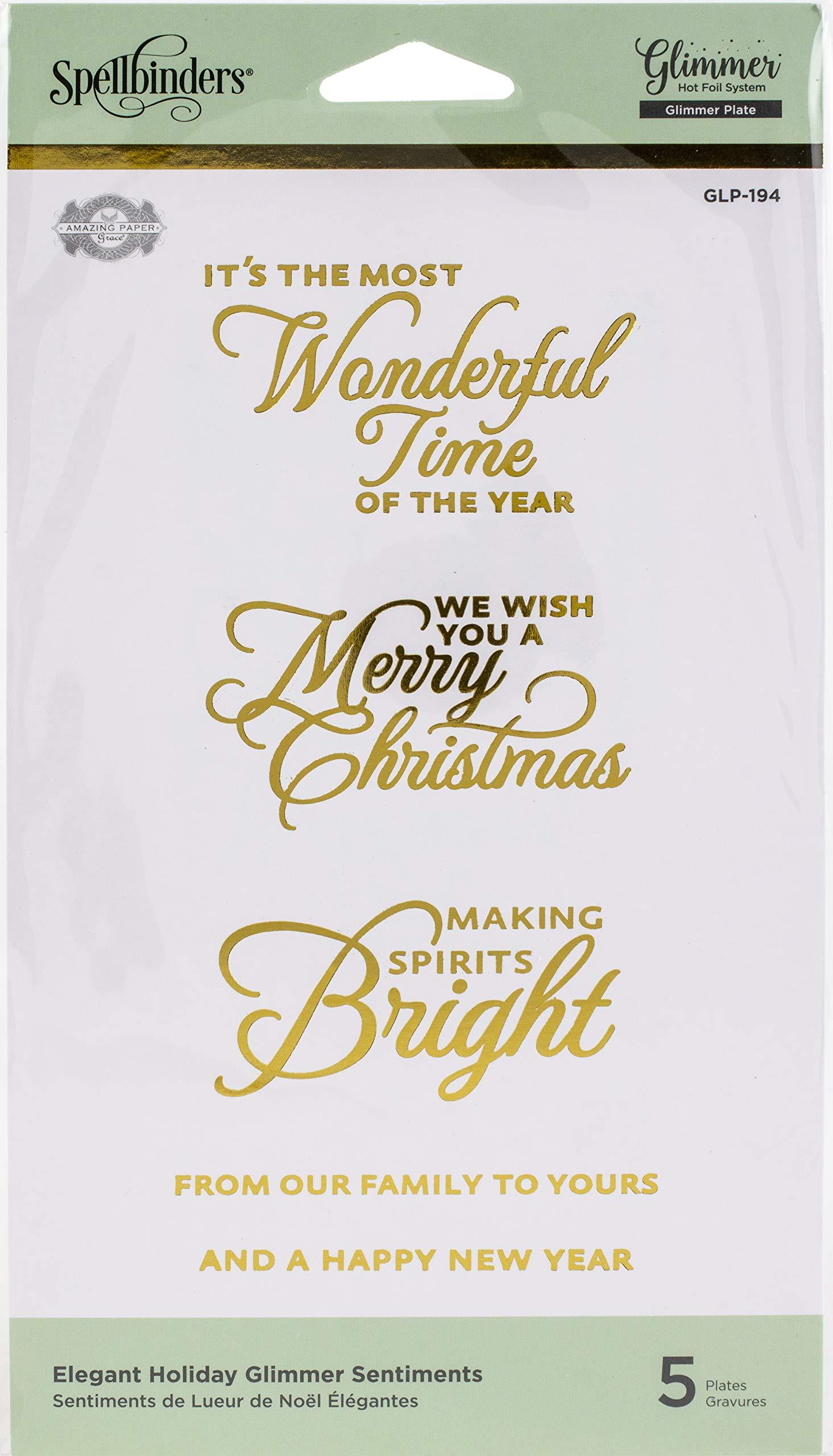 Spellbinders Elegant Holiday Sentiments Glimmer Hot Foil Plate Metal ...