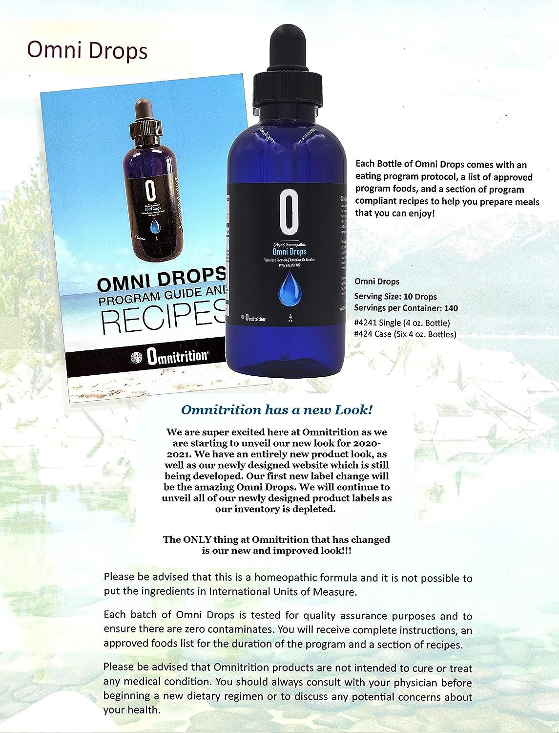 Omni Drops Diet Drops with Vitamin B12 - 4 oz | Includes Program Guide ...