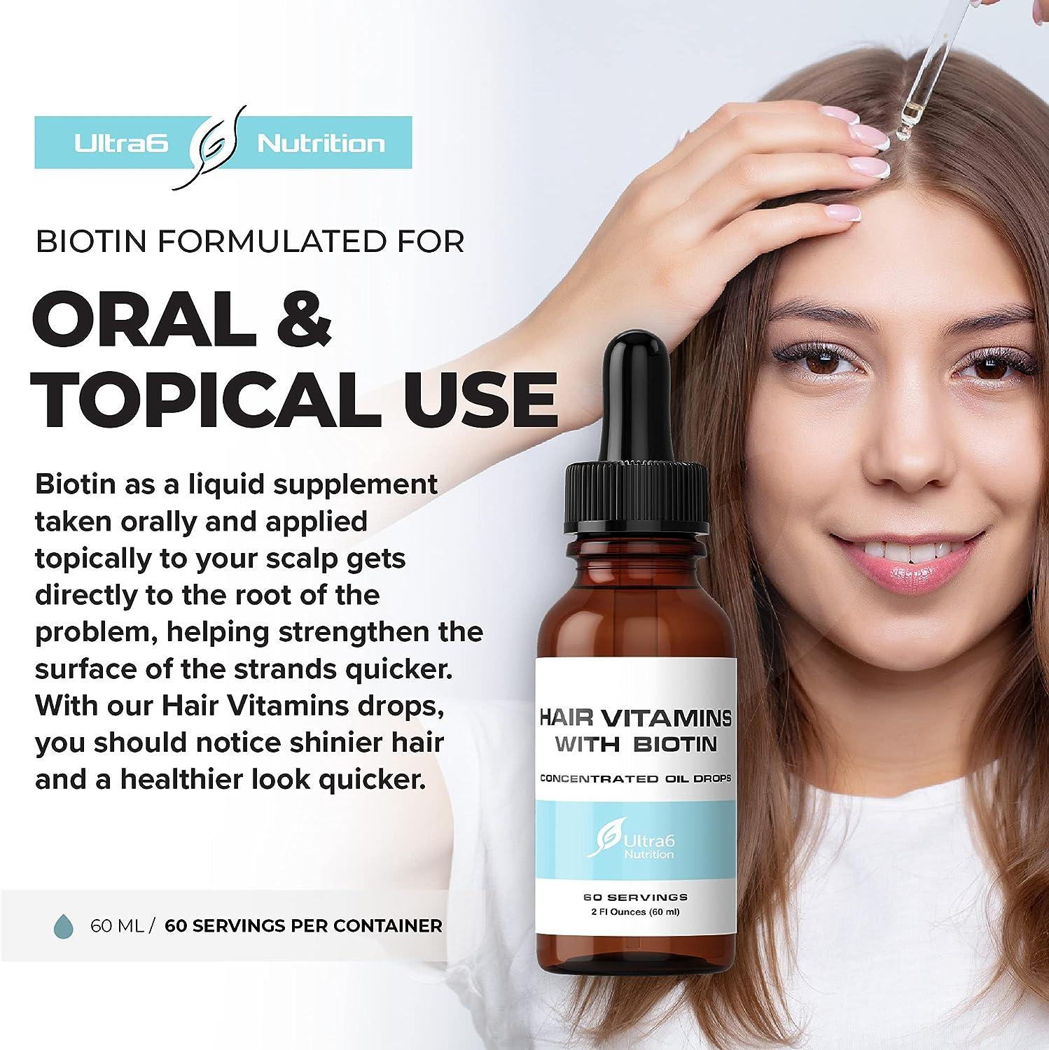 Biotin Liquid with Hair Vitamins for Hair, Skin, Nails, and Immunity ...