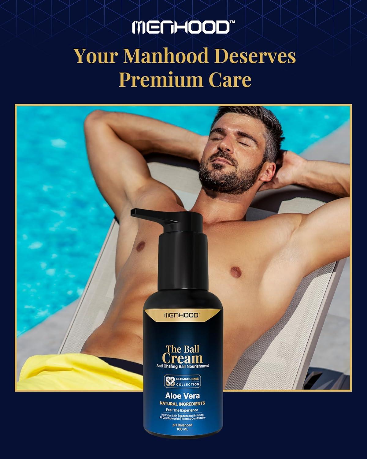 Menhood Ball Cream for Men - Anti-Chafing Deodorant & Moisturizer with ...