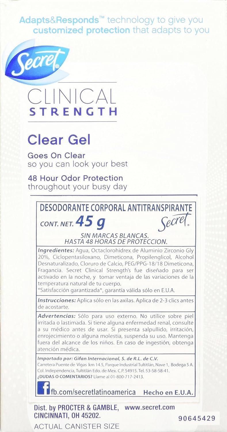 Secret Clinical Strength Clear Gel Women's Antiperspirant & Deodorant ...