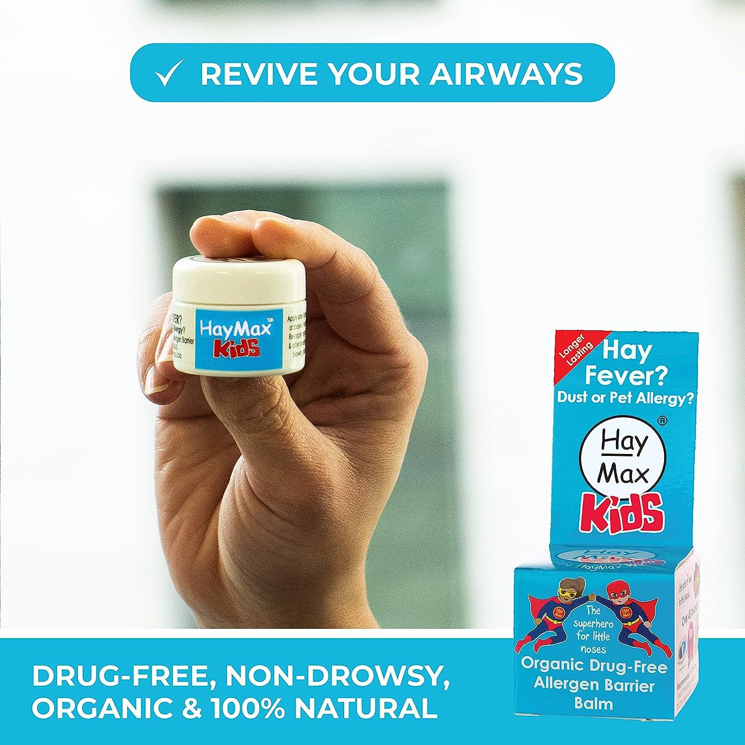 Organic HayMax Allergen Barrier Balm for Kids 5ml - Non-Drowsy Allergy ...