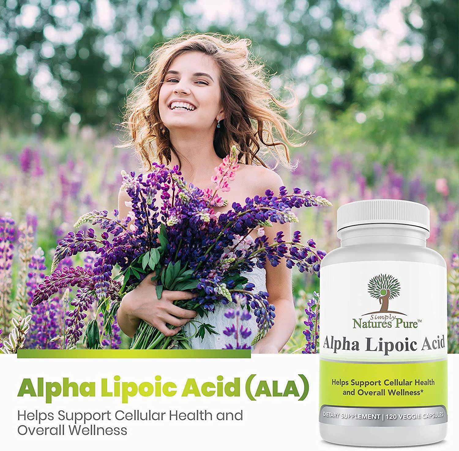 Pure Alpha Lipoic Acid 600mg 120 Veggie Capsules | Non-GMO RLA R-LA S ...