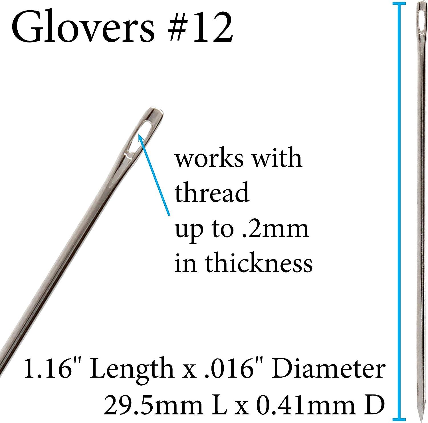 John James Glovers Needles Size #12 - 29.5mm Length - Pack of 25 | Triangular Point for Leather ...