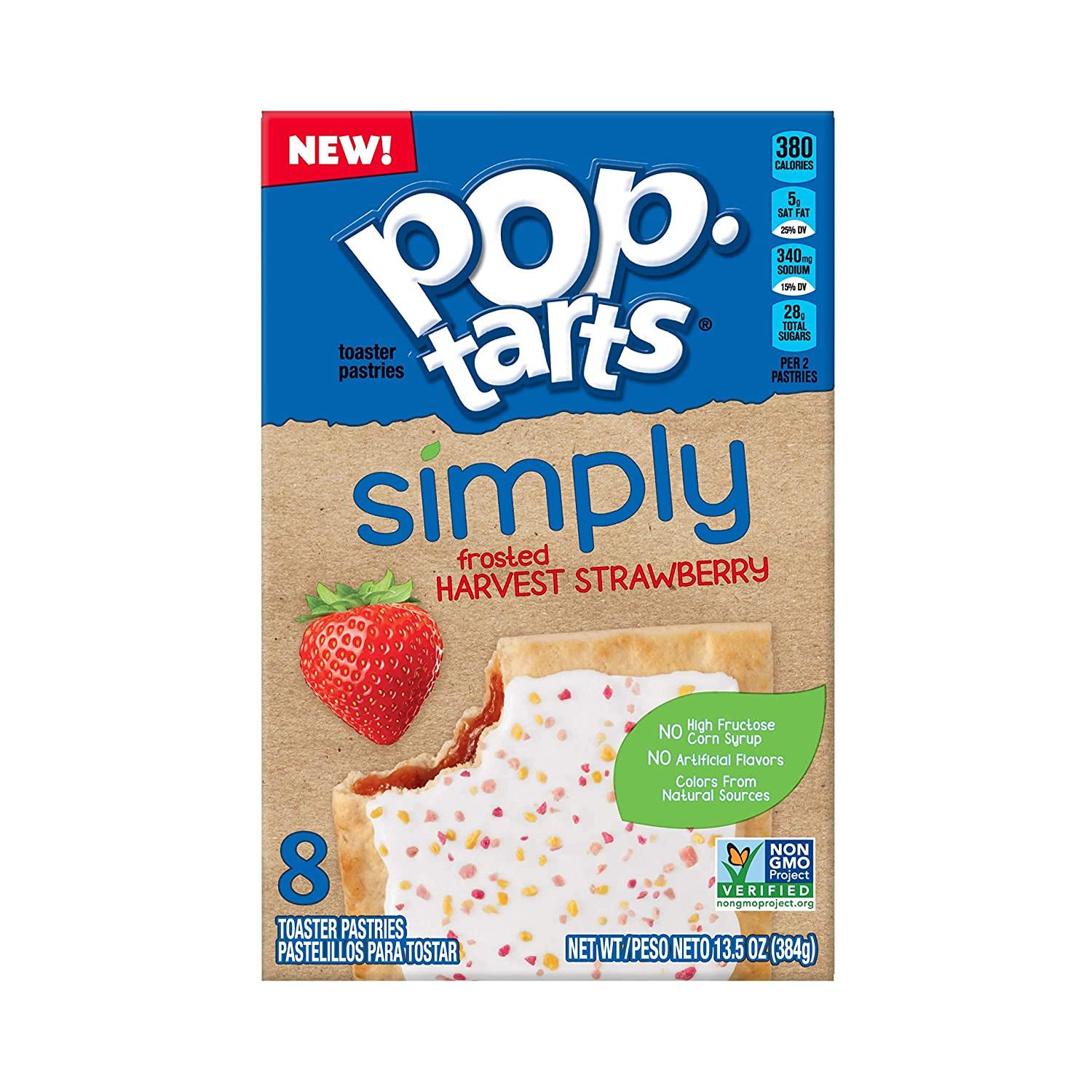 Simply Pop-Tarts Toaster Pastries Frosted Harvest Strawberry Non-GMO ...