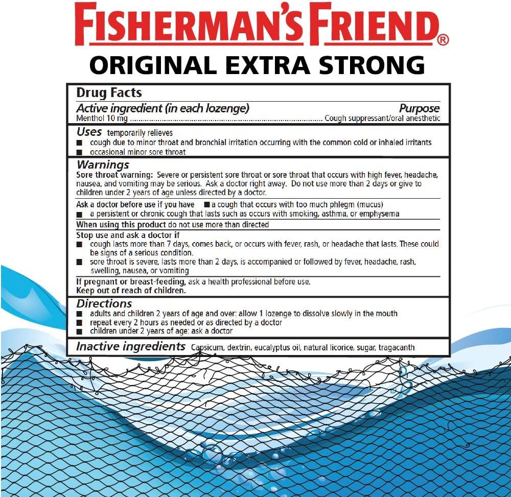Fisherman's Friend Original Extra Strong Cough Drops - 10mg Menthol ...