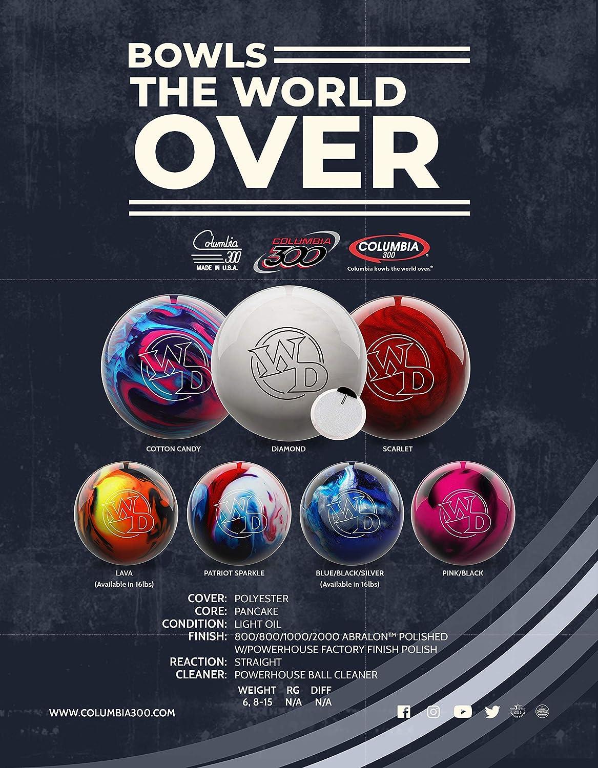 Columbia 300 White Dot Scarlet Bowling Ball 9.0lbs - High Performance ...