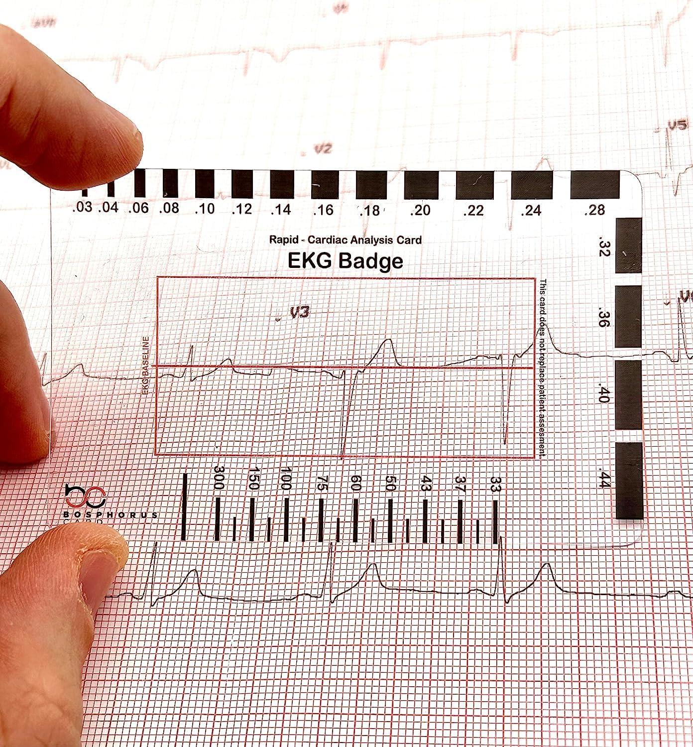 EKG PVC Badge Card for Accurate ECG Interpretation, No Calipers Needed ...