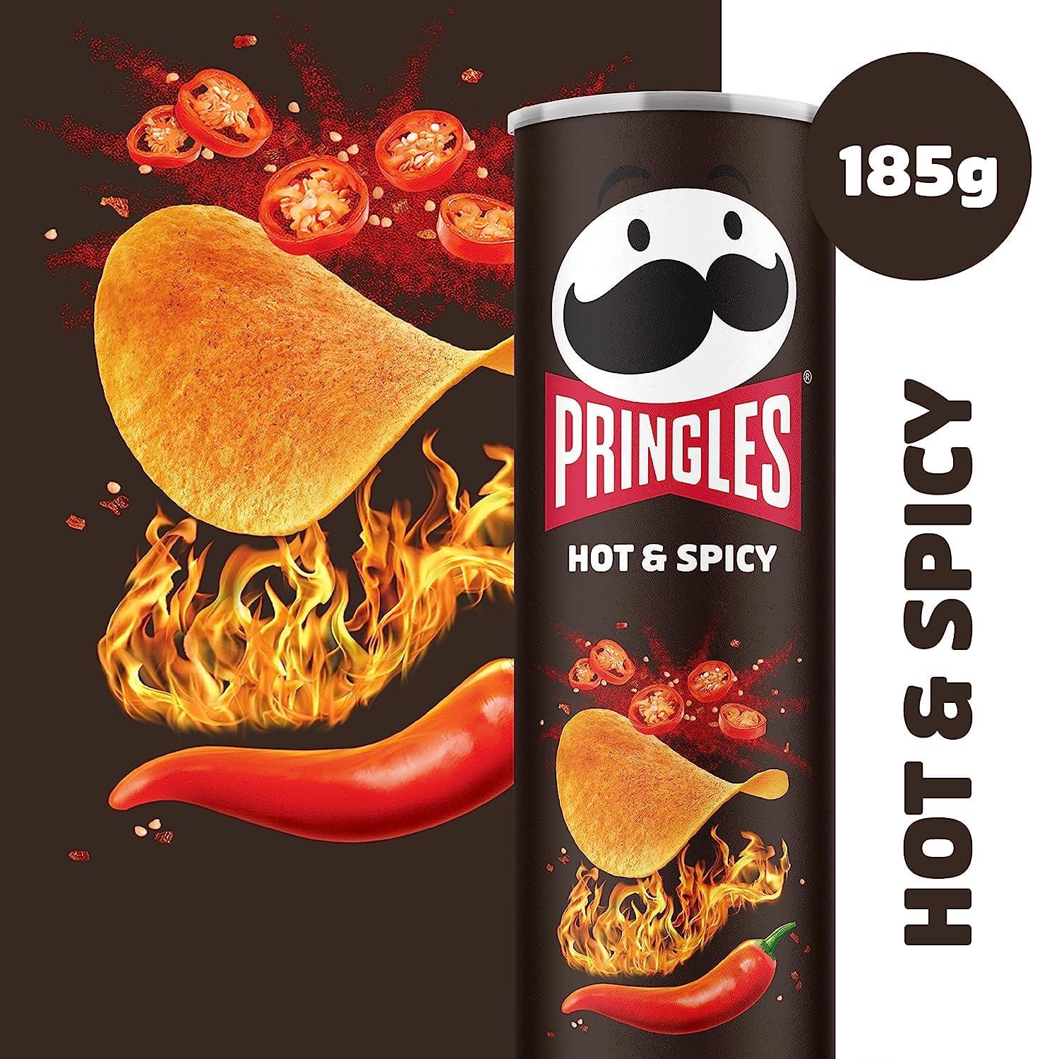 Buy Pringles Hot & Spicy 8 Pack (185g) - Irresistible Extra Hot Chips ...