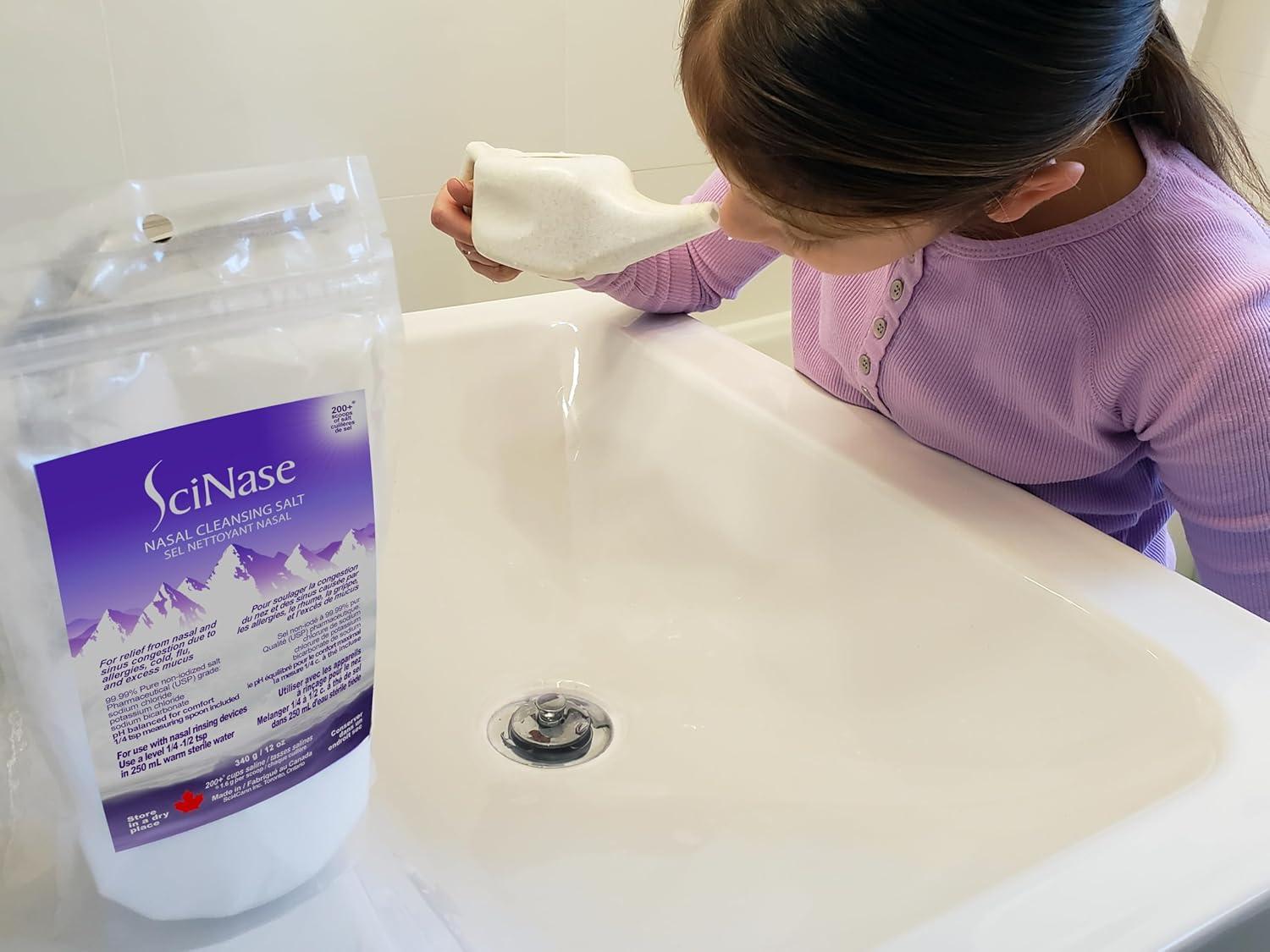 SciNase Nasal Cleansing Salt 12 oz Made in Canada Makes 200+ cups of ...