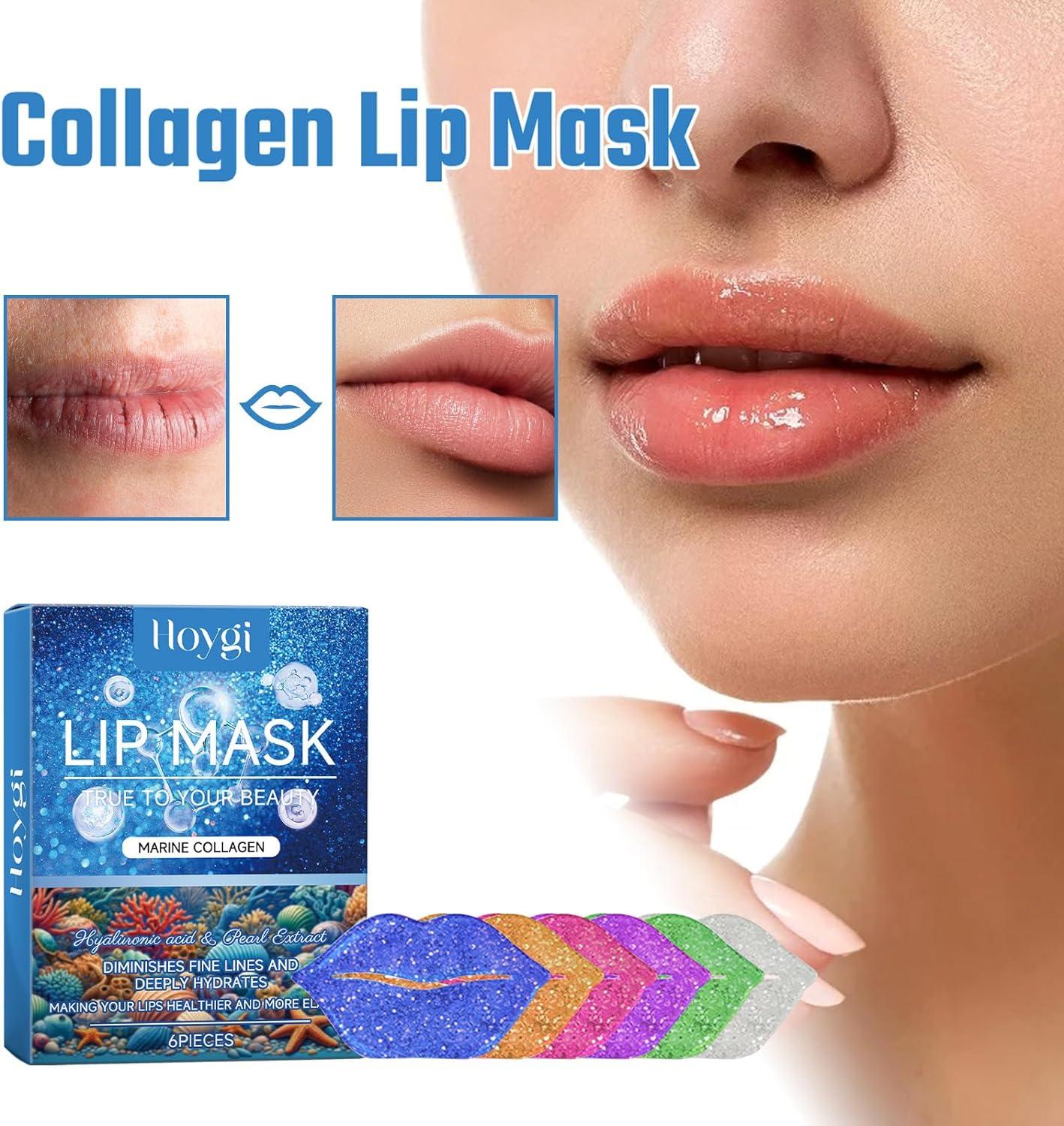 Collagen Lip Mask Pink Moisturizing Lip Patch Natural Collagen Lip Mask ...