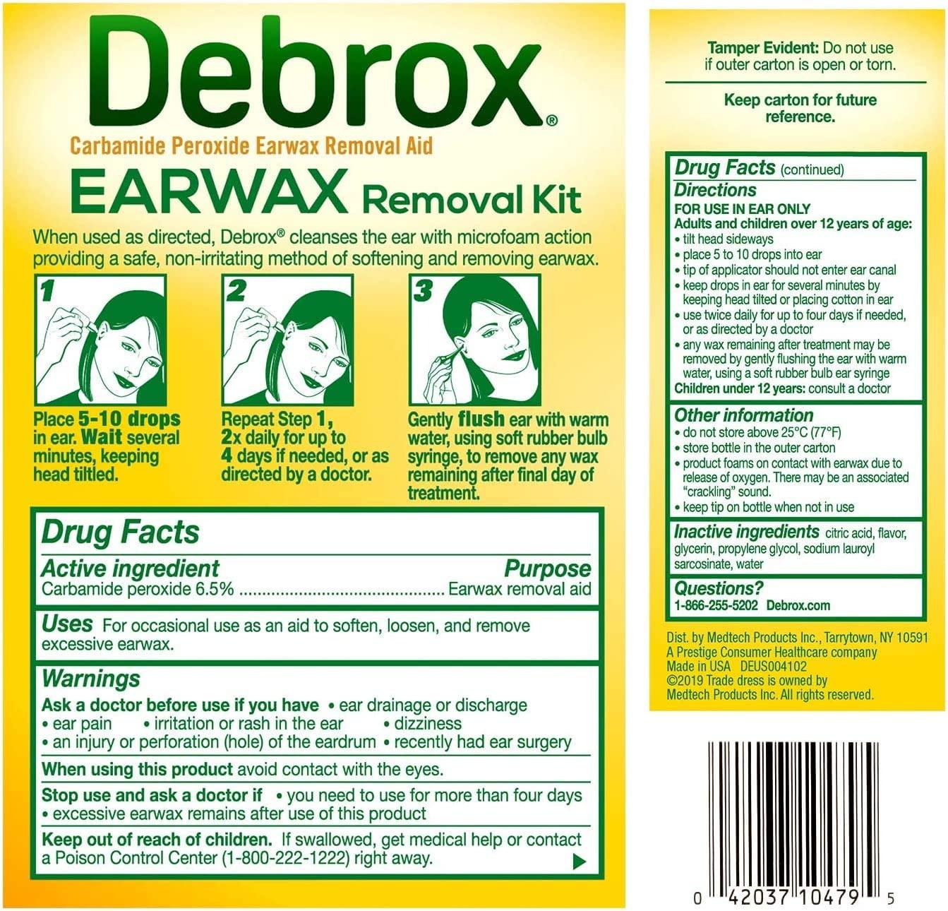 Debrox Earwax Removal Kit - 0.5 fl oz (15 ml) | Effective Ear Cleaning ...