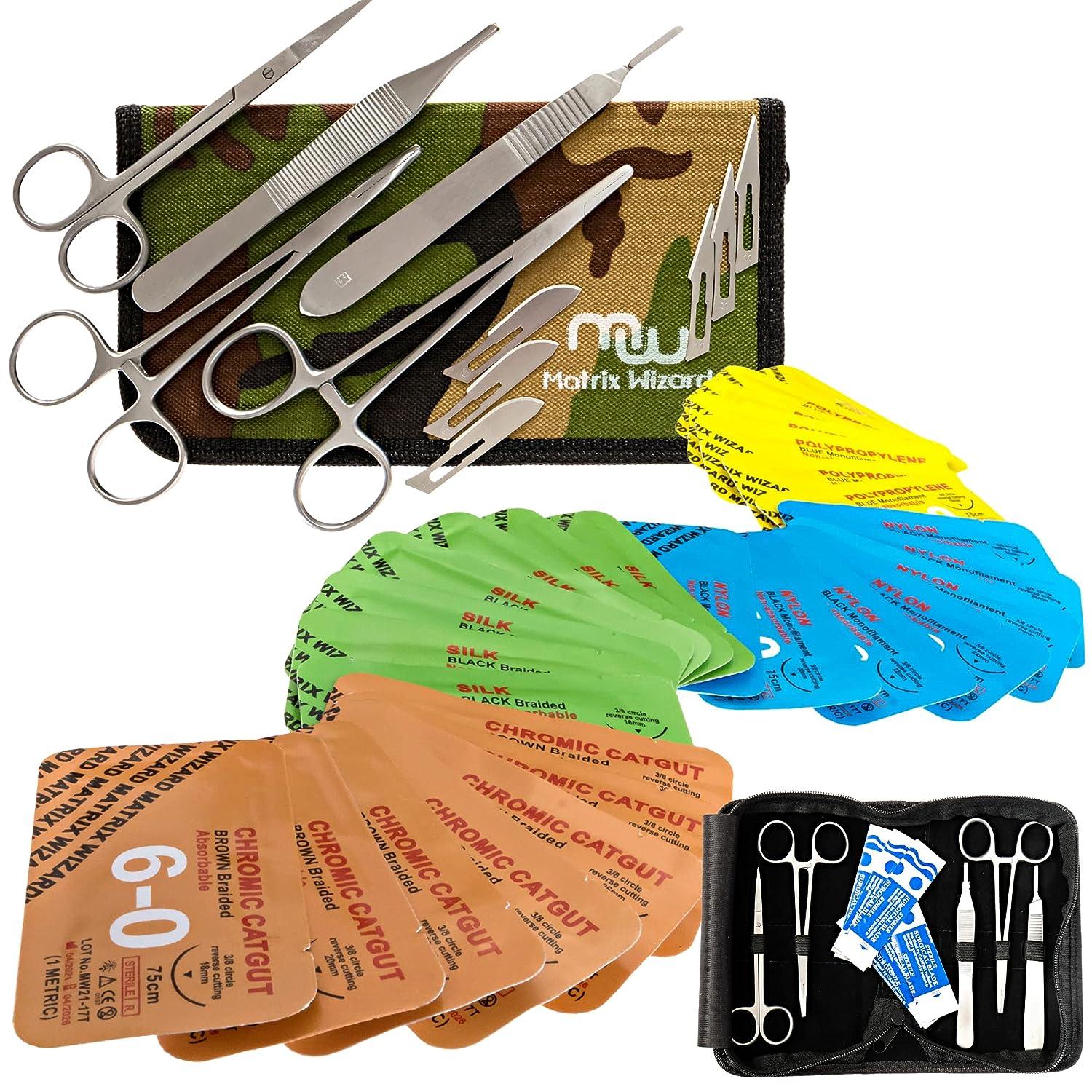 40PK Mixed Suture Threads with Needle & Tools - Sutures Student ...