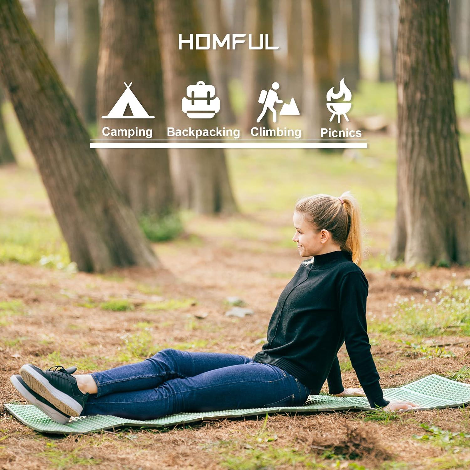 HOMFUL Ultralight Foam Camping Pad | Closed Cell Sleeping Mat for ...