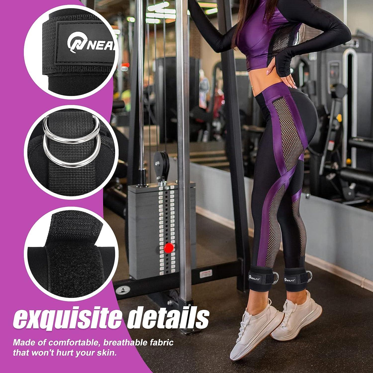 NEALFIT Ankle Strap for Cable Machine - Gym Ankle Cuff for Kickbacks ...