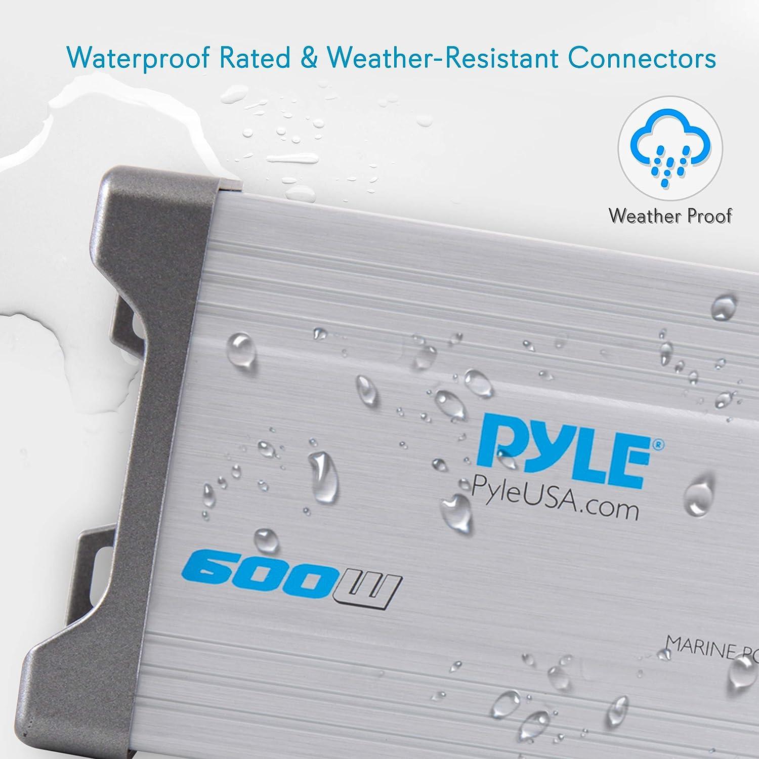 Pyle 2-Channel Marine Amplifier Receiver - Waterproof and Weatherproof ...