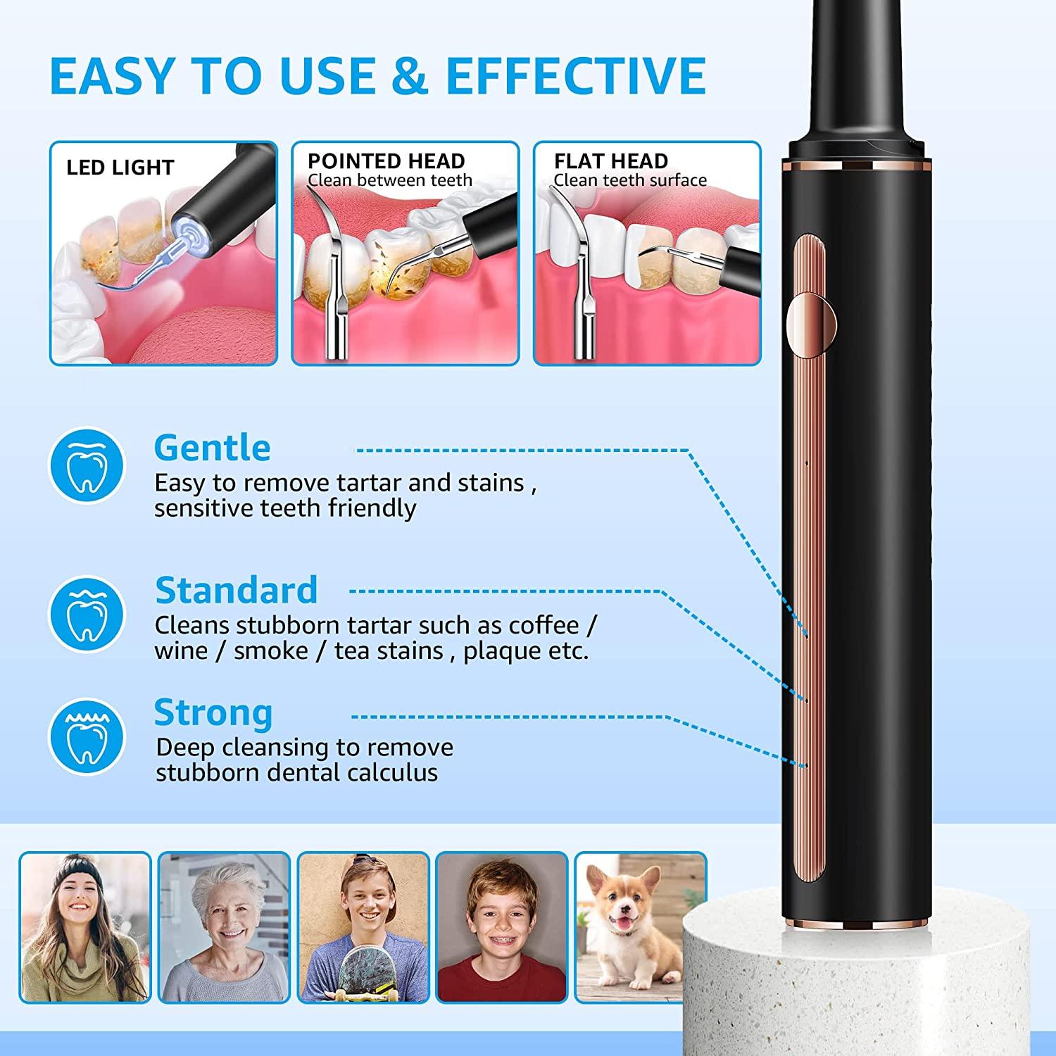 TANAVE Ultrasonic Plaque Remover Kit | Rechargeable Dental Tartar ...