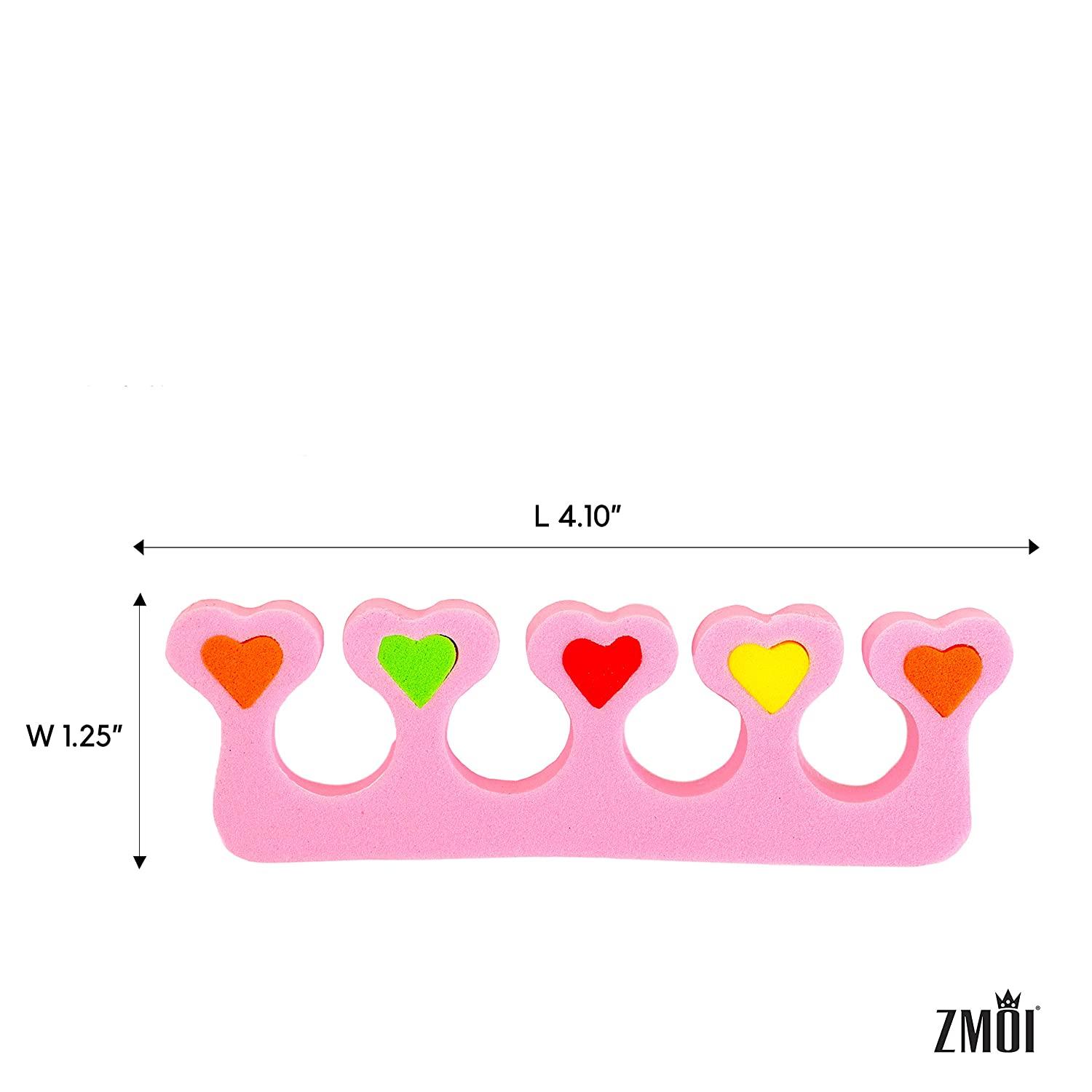 Kids' Premium Colorful Heart Toe Separators - Set of 24 - Super Soft ...