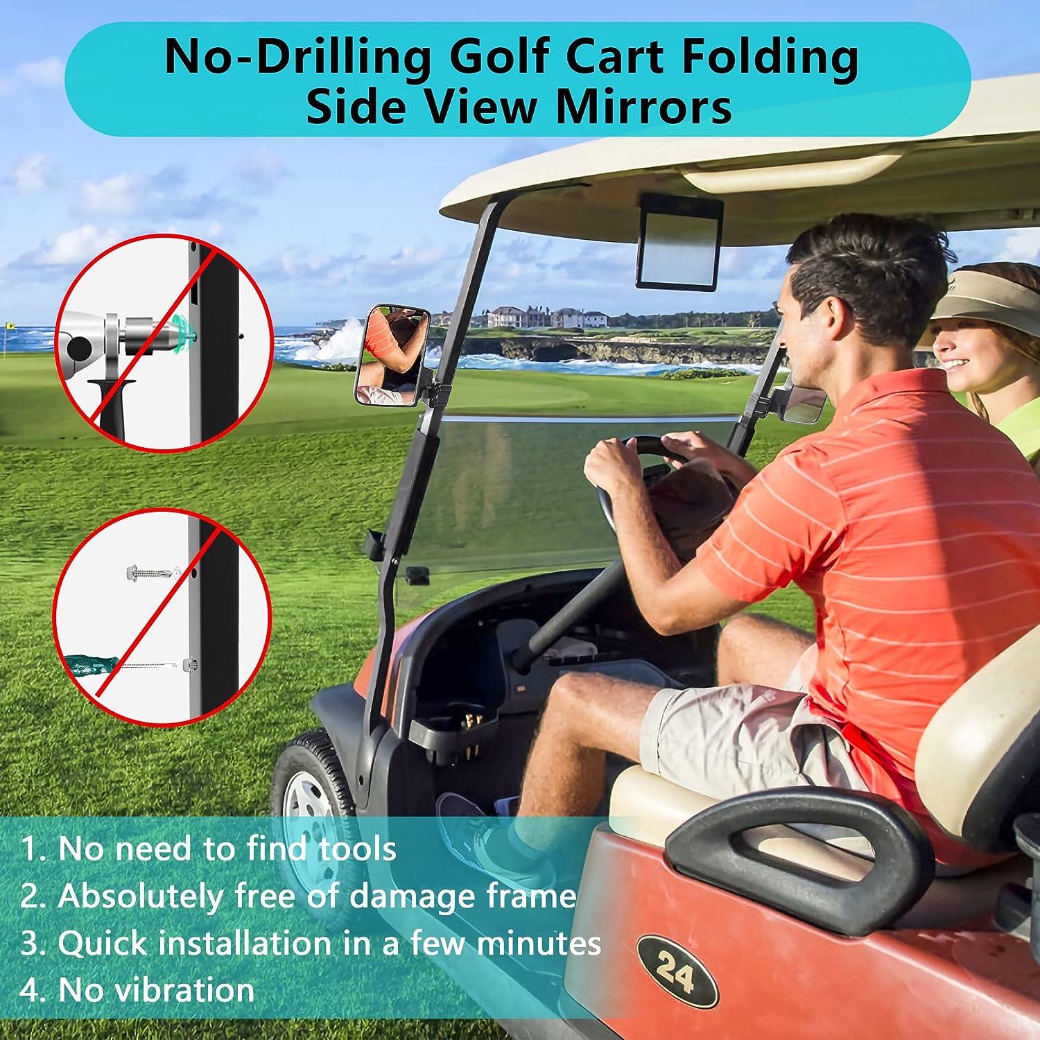 10L0L Golf Cart Mirror - Universal Side Mirrors for Club Car, EZGO ...