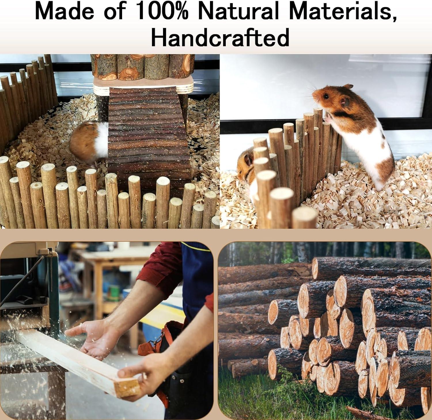 Longzhuo Hamster Wood Fence & Toys Natural Hiding Places Molar ...