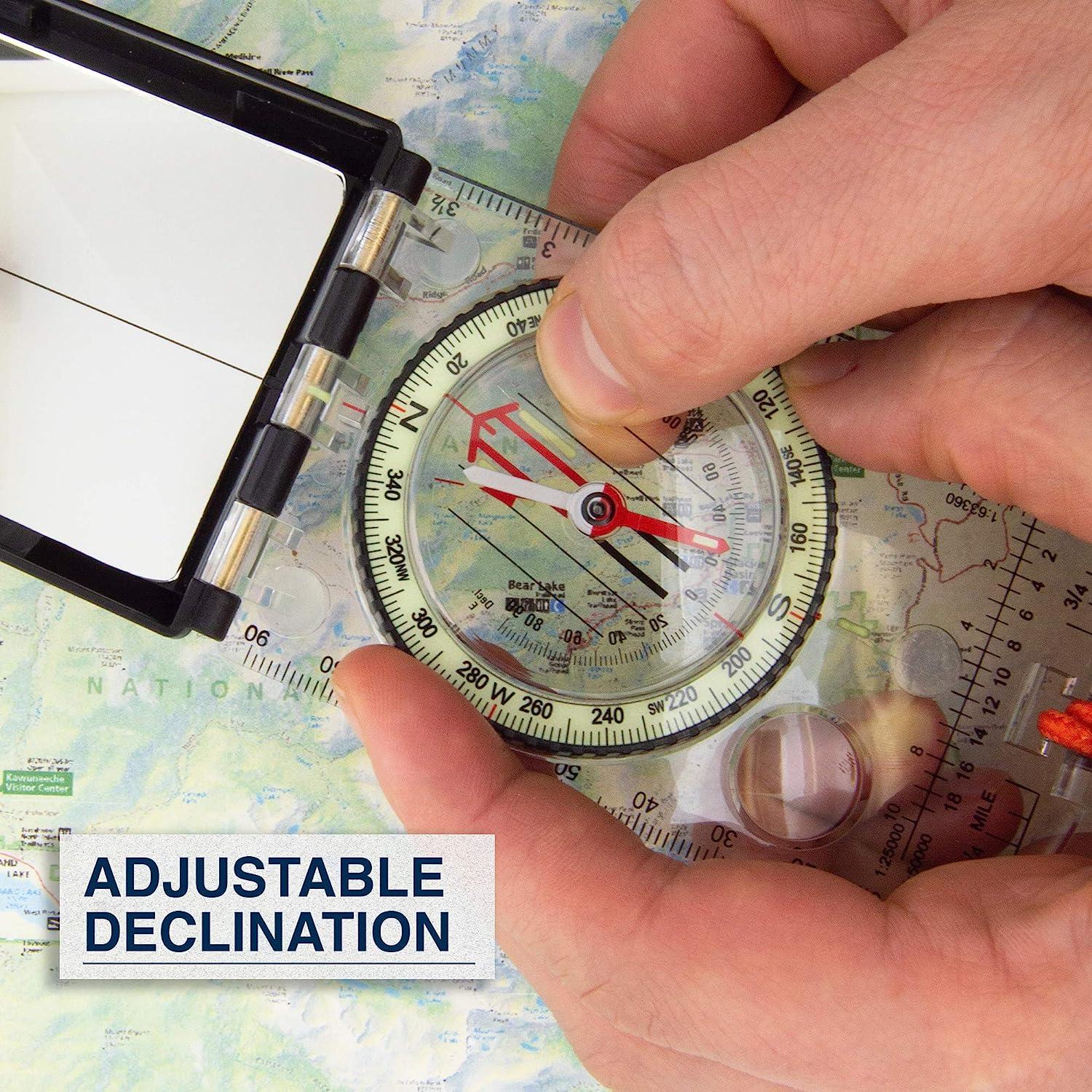 Sun Company ProSight Sighting Map Compass - Lightweight Orienteering ...