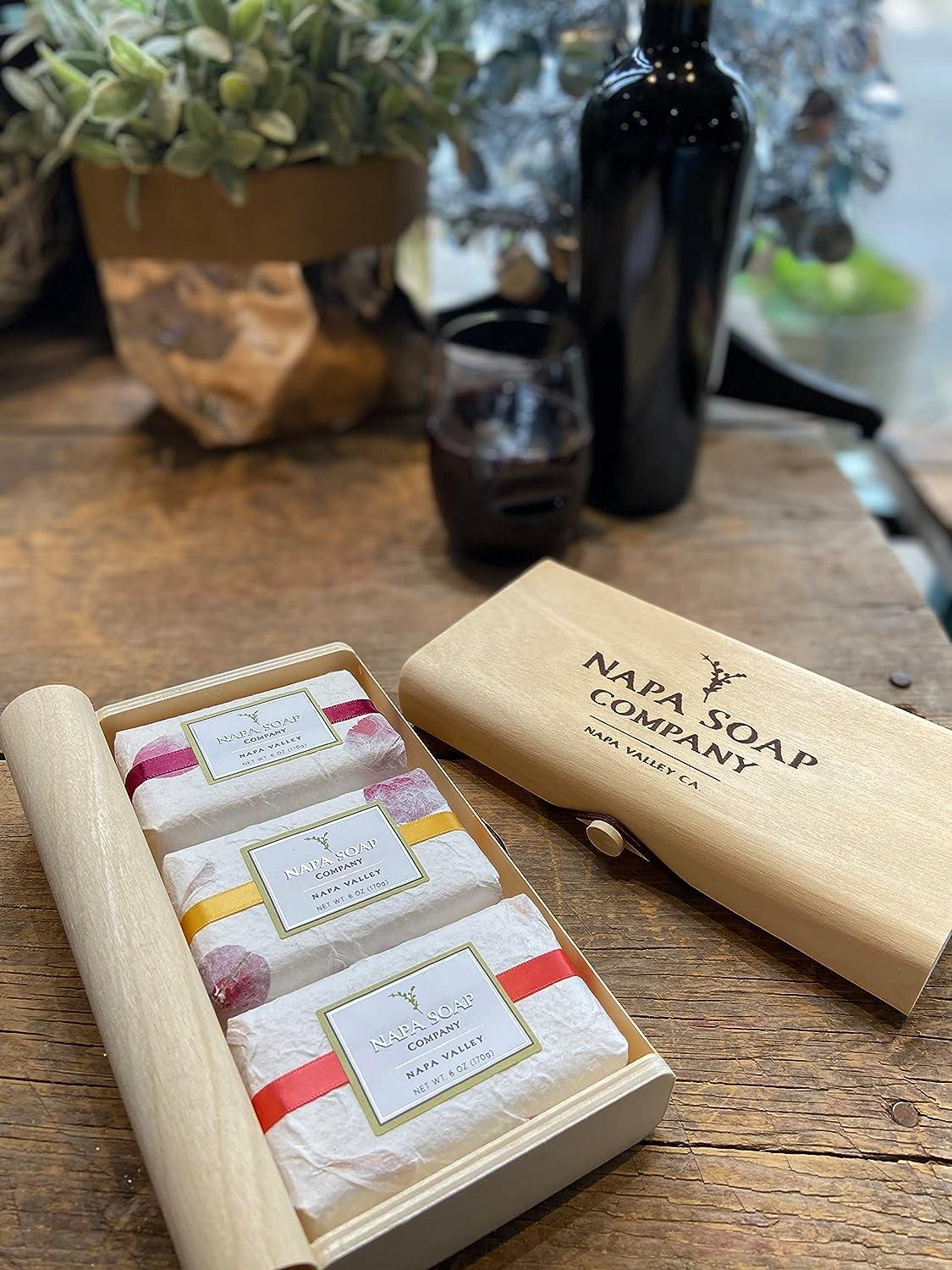 Napa Soap 3-Bar Gift Set - Wine Scented Bath Soaps for Smooth, Hydrated ...