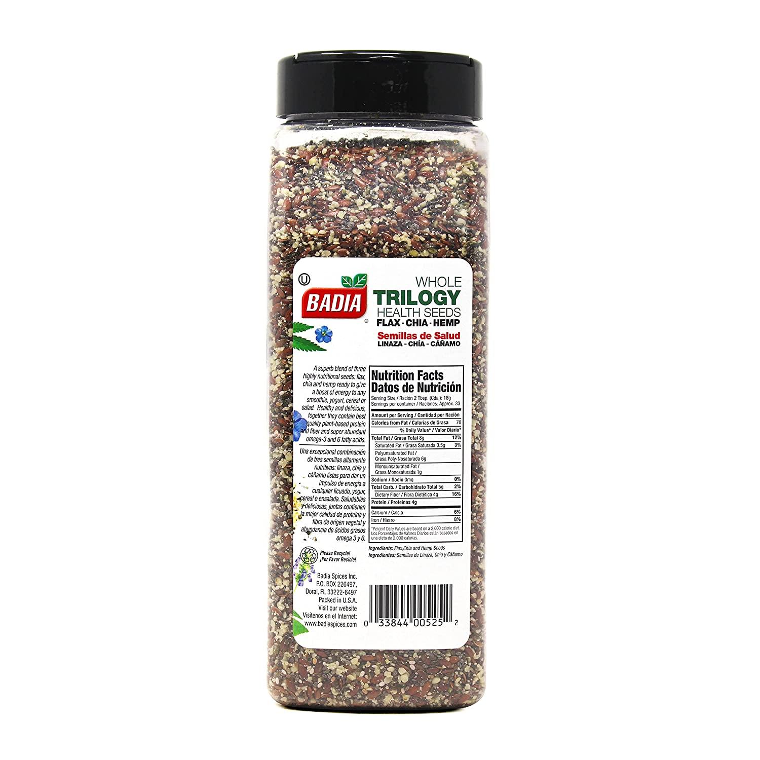 Badia Trilogy Health Seed 21 oz - Superfood Mix for Wellness (1.31 lb ...