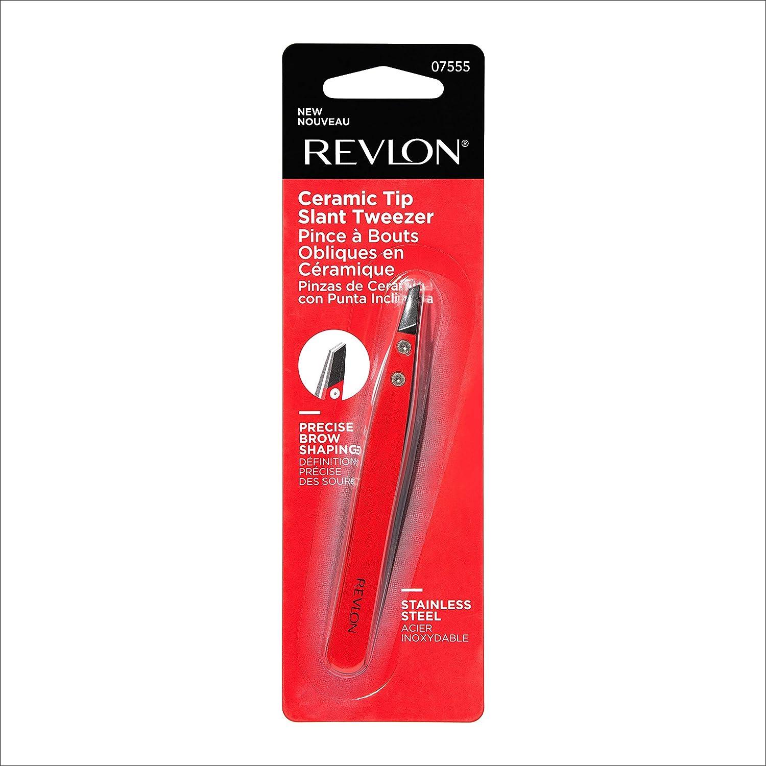 REVLON Ceramic Tip Slant Tweezer - Precision Tweezing Tool for ...