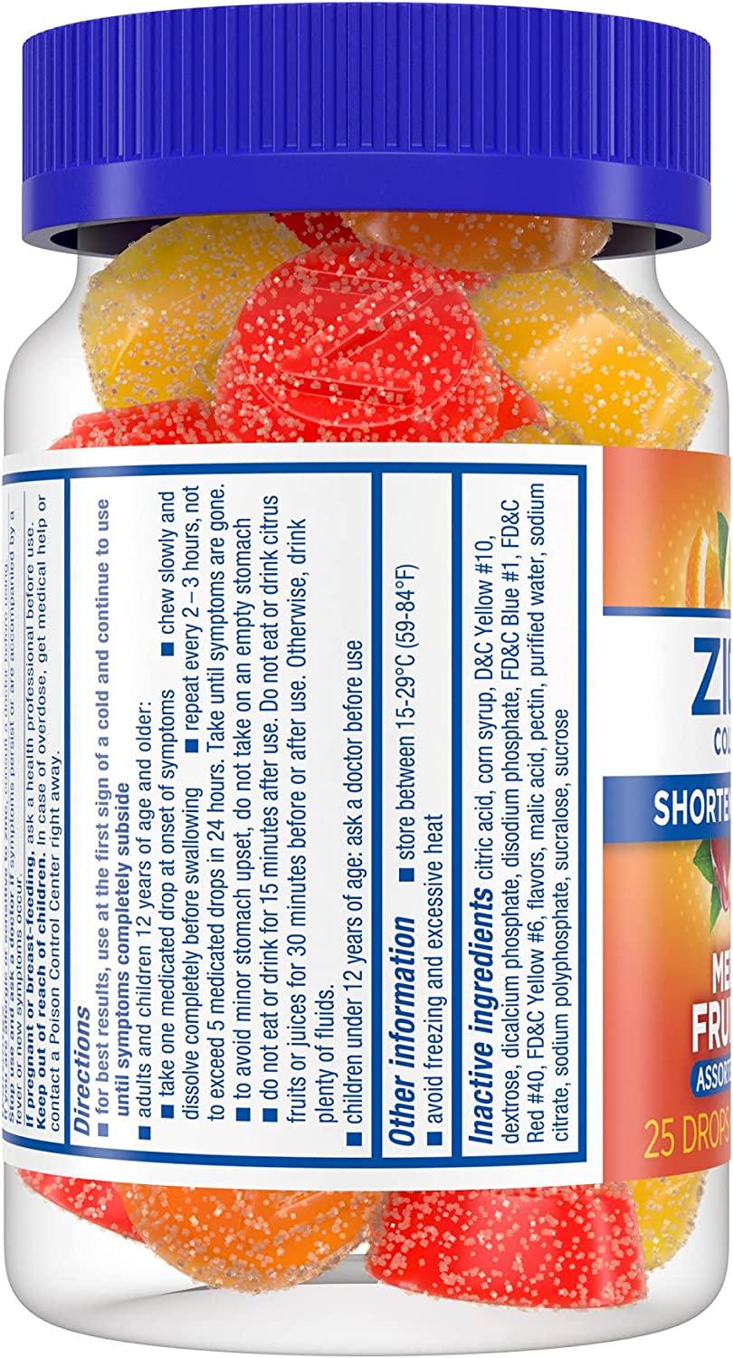 Zicam Cold Remedy Medicated Fruit Drops - Assorted Fruit, 25 Drops ...