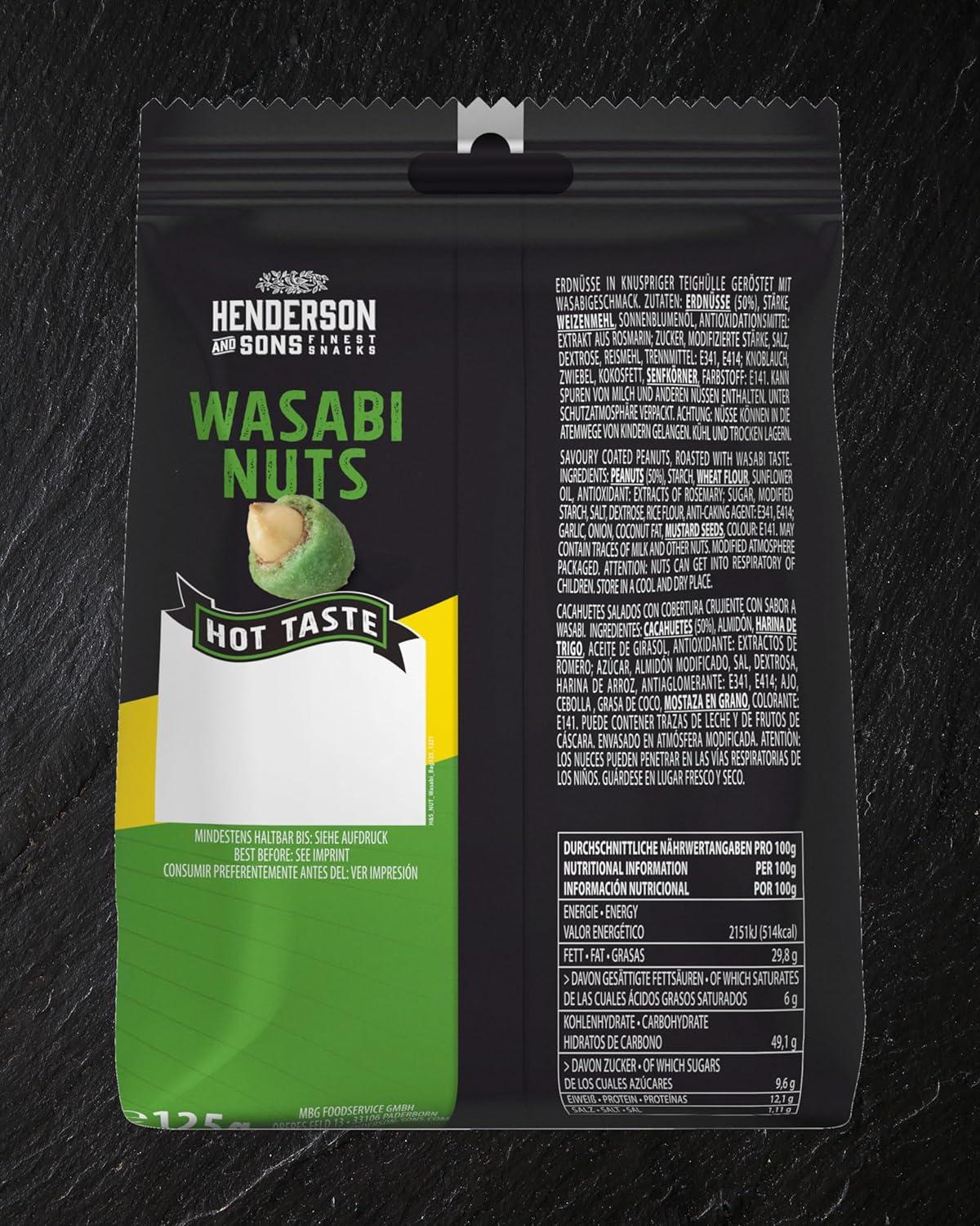 Henderson and Sons N ss Wasabi Nuts - Spicy Roasted Peanuts in Crispy ...