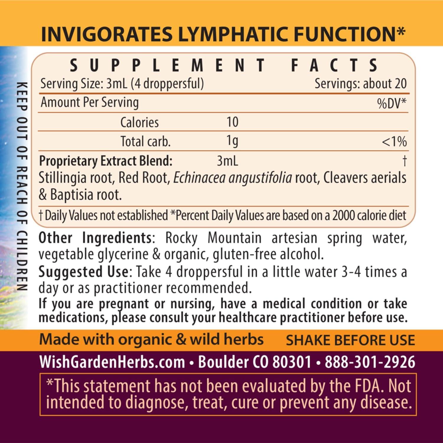 WishGarden Herbs Lymph Mover Activation Formula - 2oz Natural Herbal ...