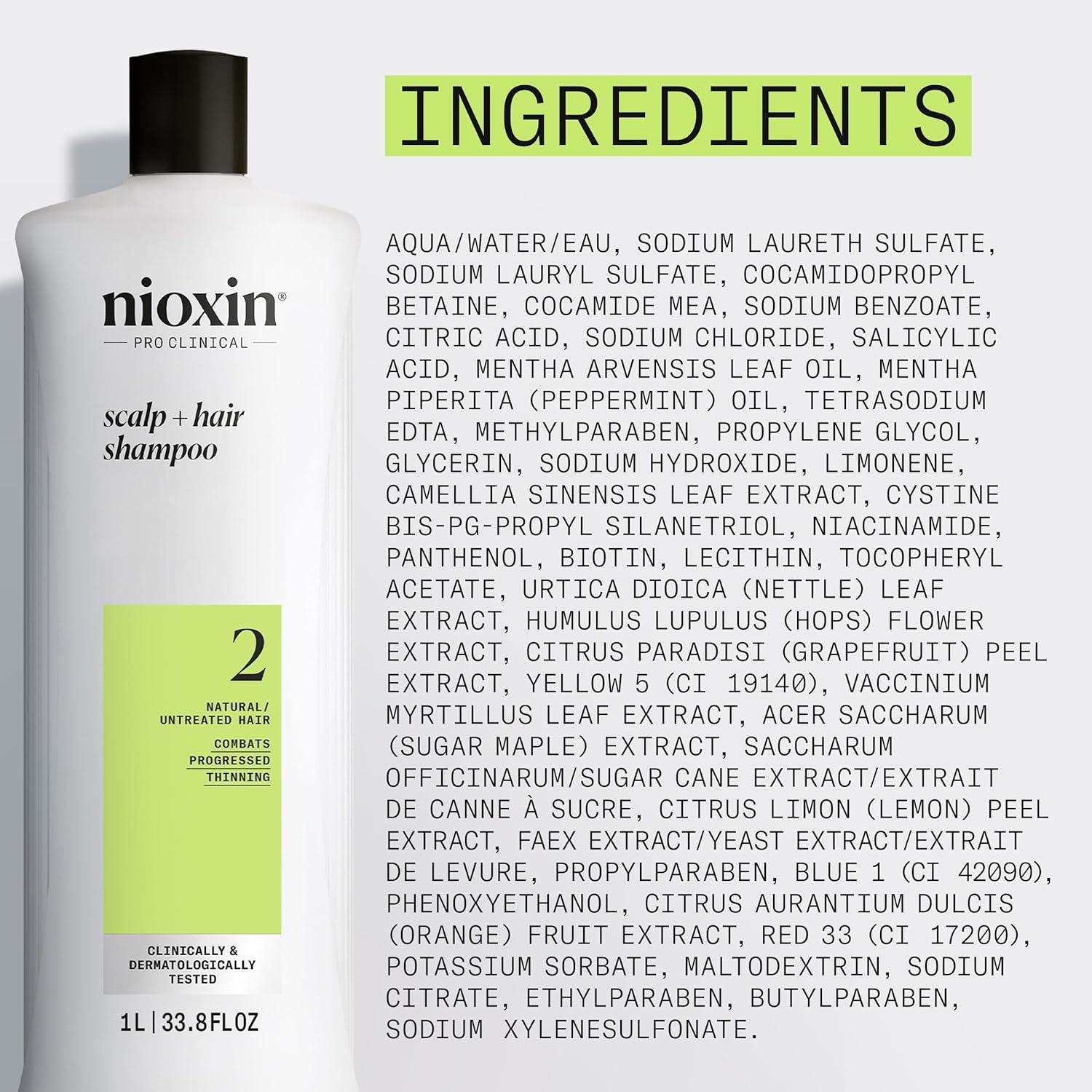 Nioxin System 2 Scalp Cleansing Shampoo with Peppermint Oil - Dandruff ...