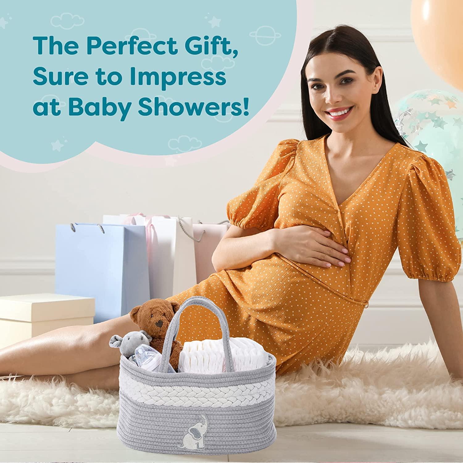 Cradle Star Diaper Caddy Organizer - 100% Cotton Rope Baby Basket with ...