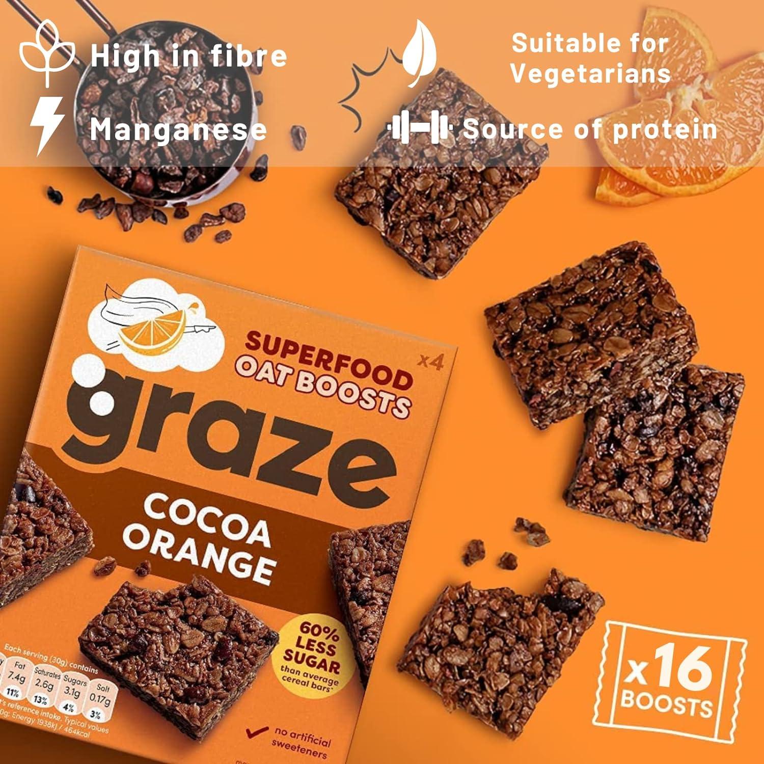 Graze Protein Oat Boost Bars - Cherry Bakewell and Cocoa Orange ...