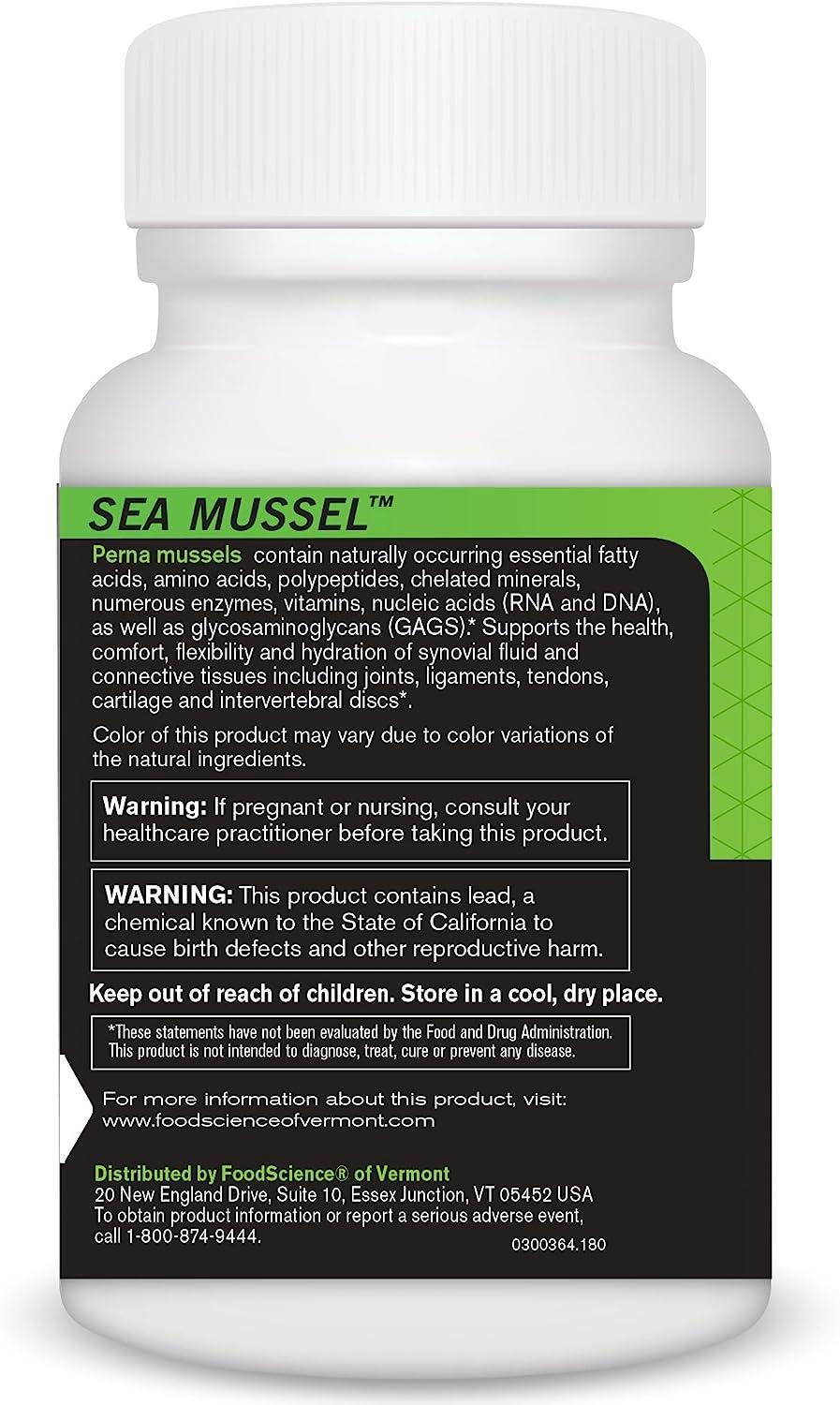 FoodScience of Vermont Green Lipped Sea Mussel Supplement 180 Capsules ...