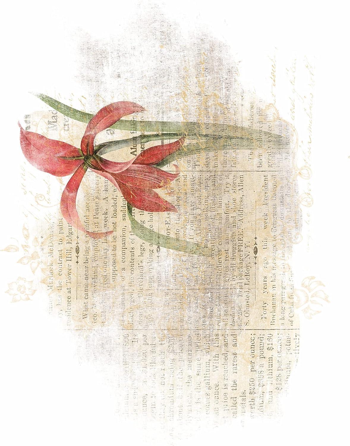 Flower Overlay Rice Paper - 8x10.5 inch, 6 Different Printed Images ...
