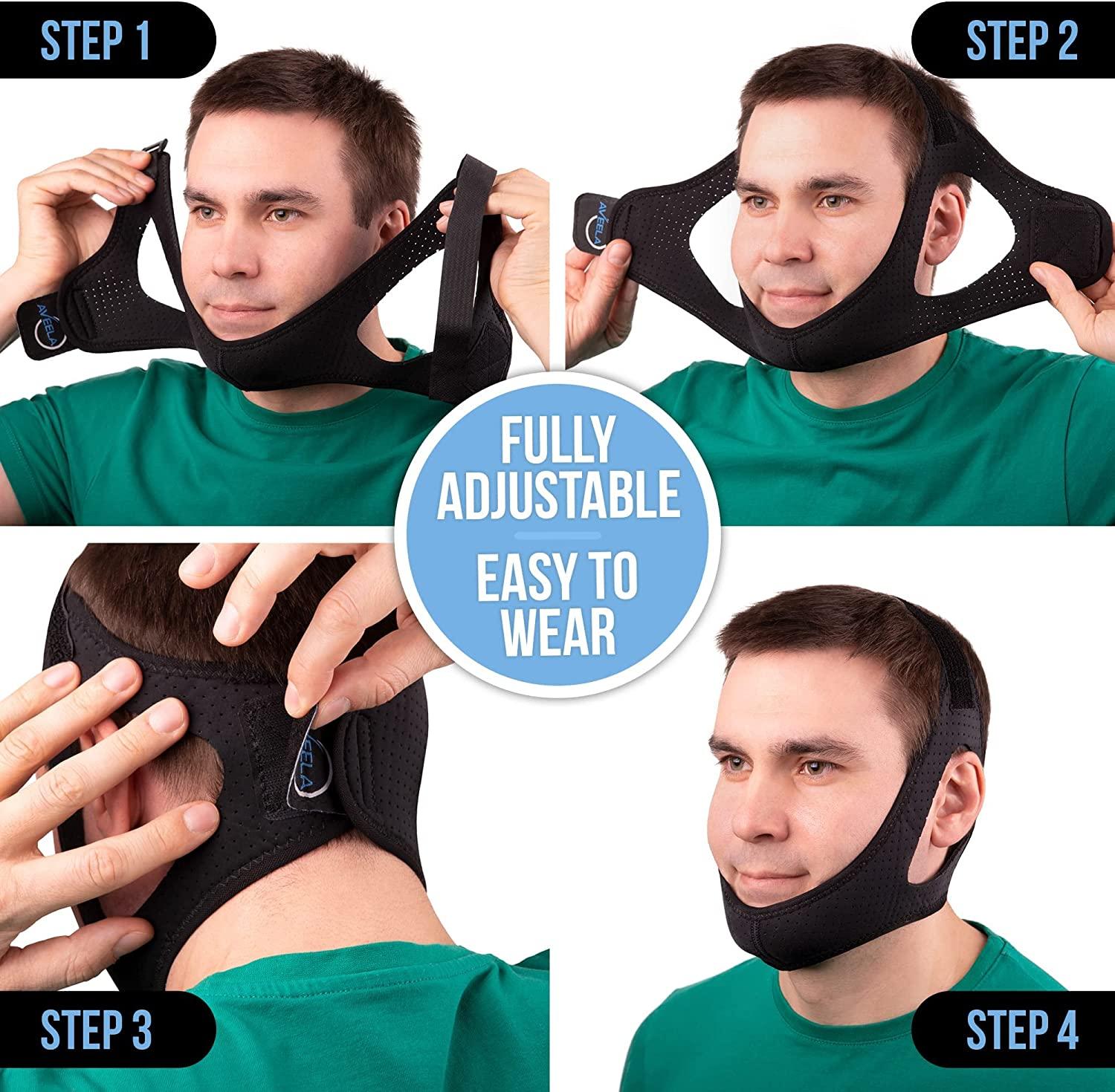 AVEELA Anti Snoring Chin Strap for CPAP Users - Medium Size ...