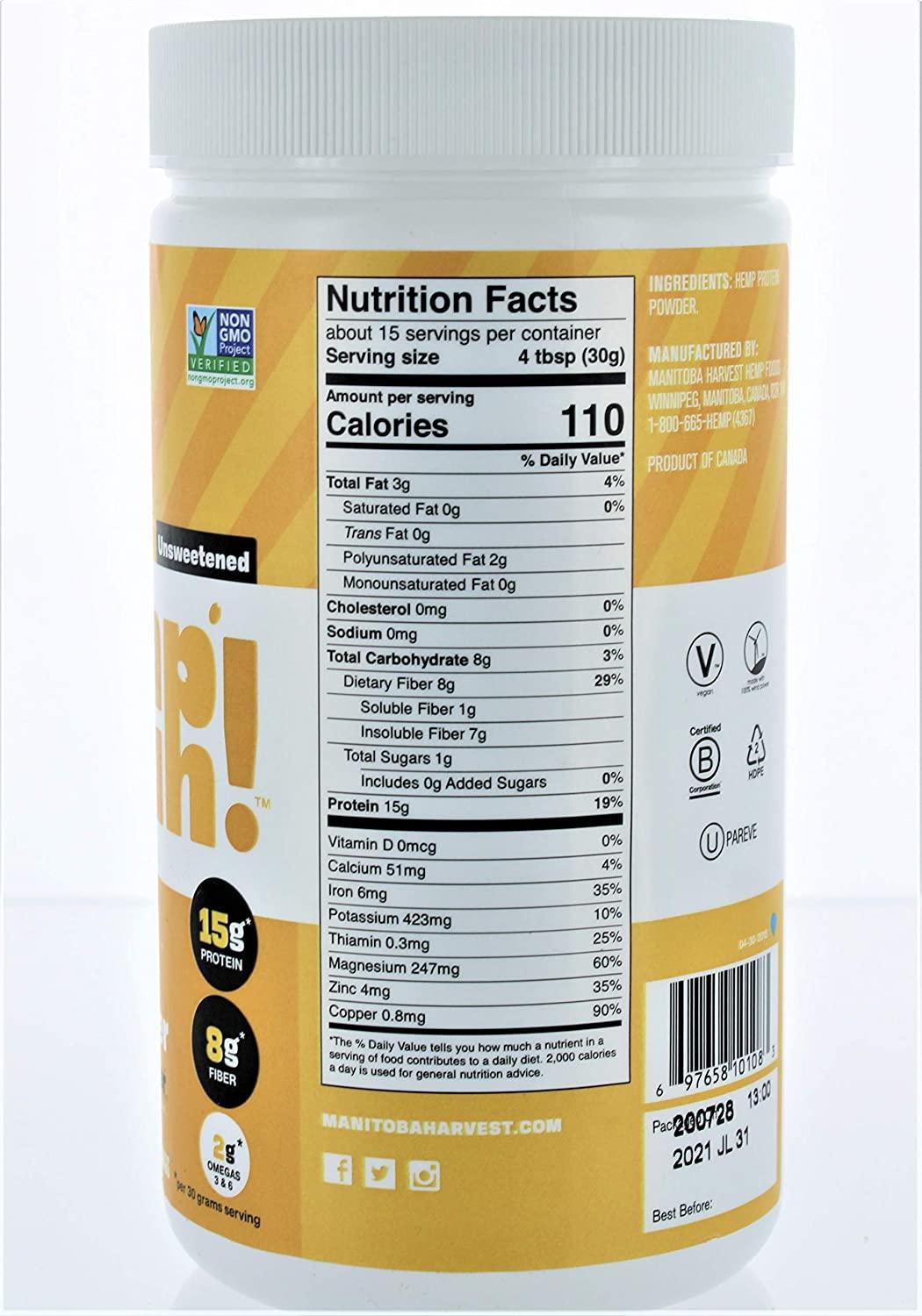 Manitoba Harvest Hemp Protein Powder 2 Pack - Organic Plant-Based ...