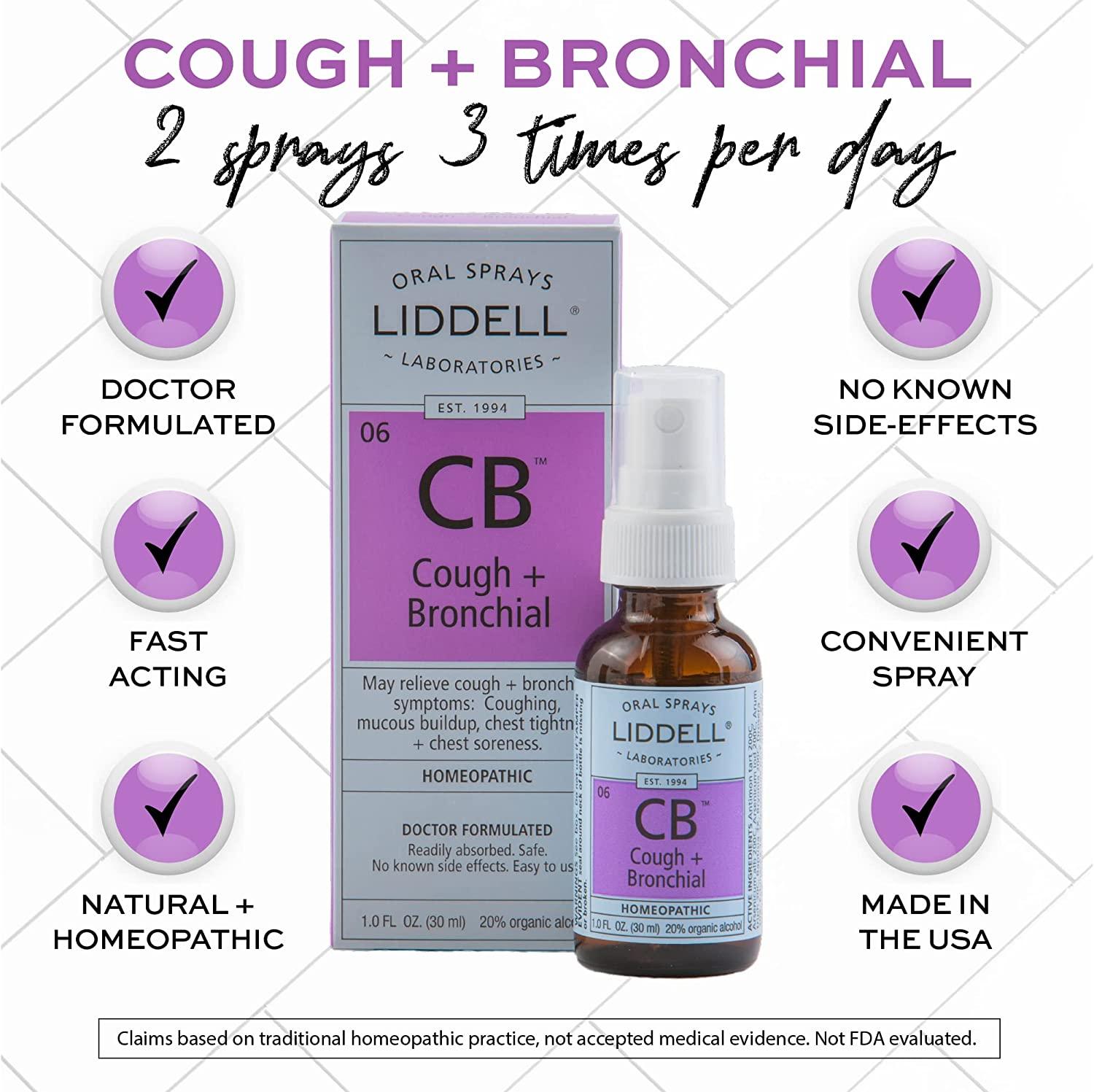 Liddell Homeopathic Cough and Bronchial Spray, 1 Ounce