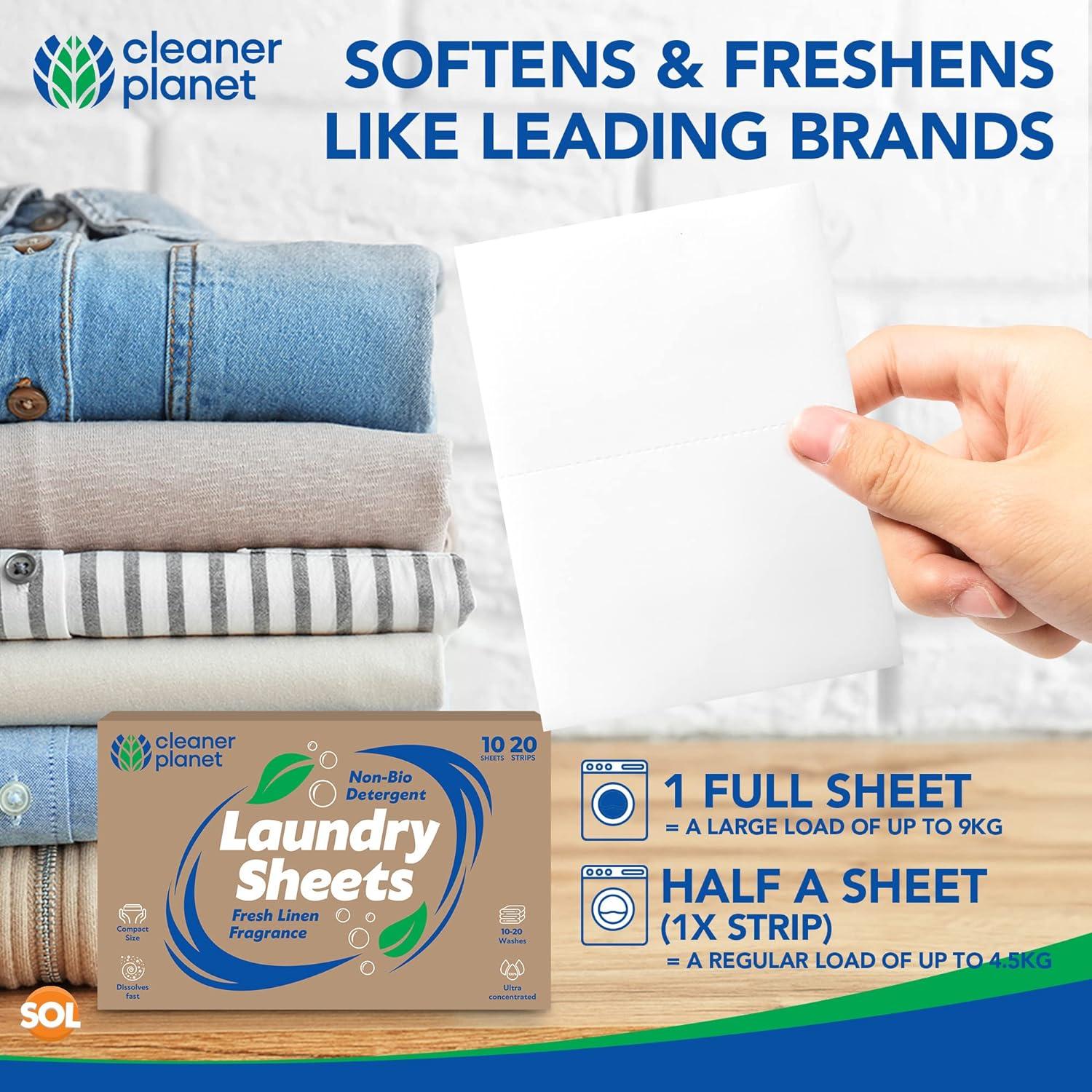 10pk Laundry Detergent Sheets | Fresh Linen Scent | Eco-Friendly | 20 ...