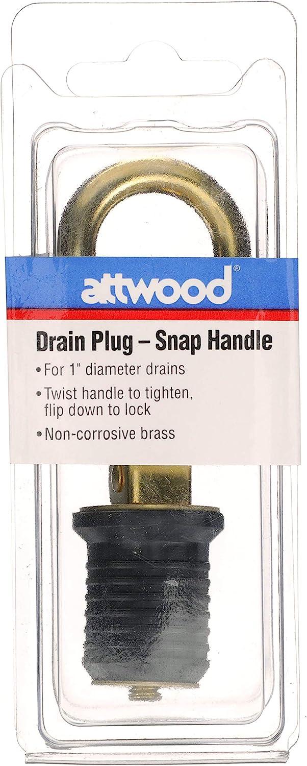 Attwood 7524a7 Snap Handle Drain Plug 1 Diameter Brass Handle Rubber Plug Buy Now In