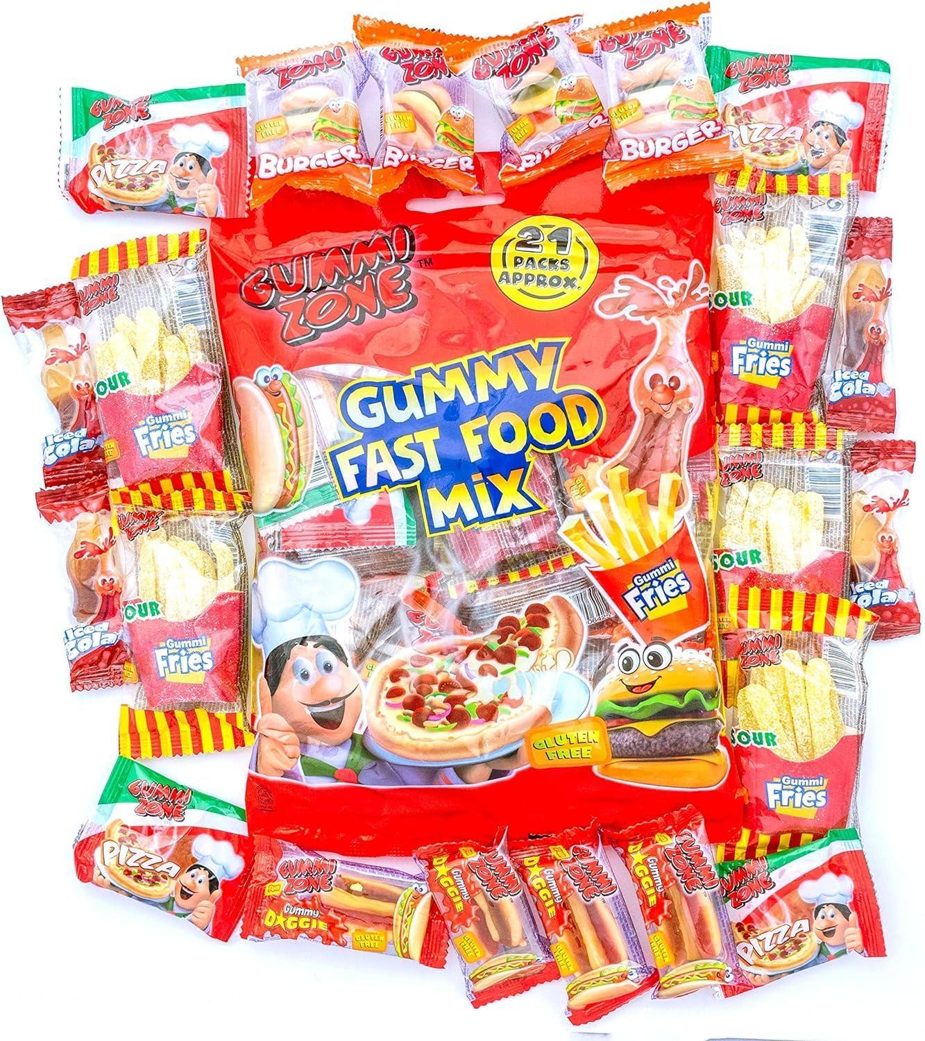 Gummi Zone Fast Food Party Mix - Sweet Extravaganza 172g of Pure ...