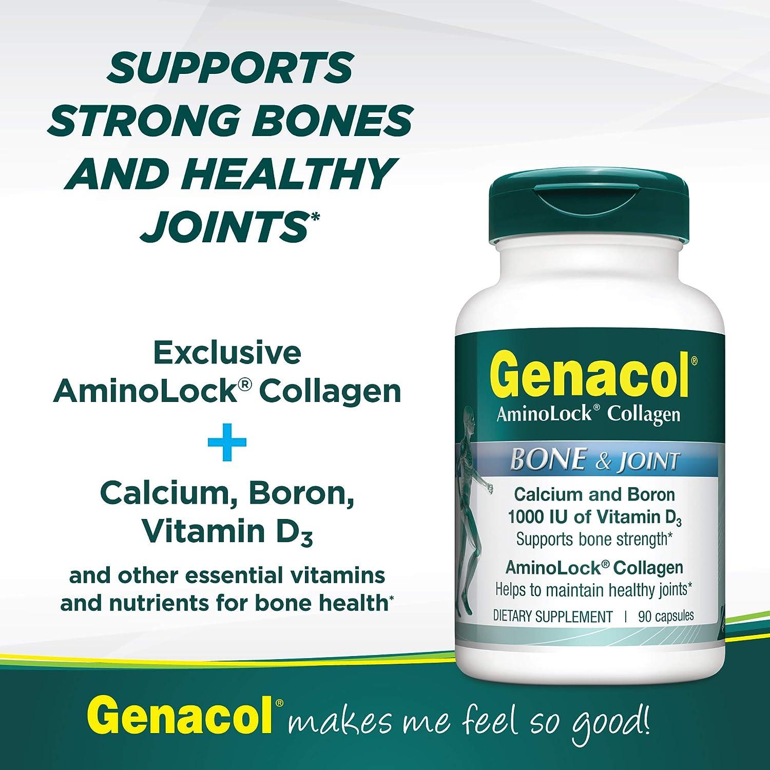 Genacol Collagen & Calcium with Boron, Magnesium, Vitamin D3 - Bone Health & Joint Support - 90 ...