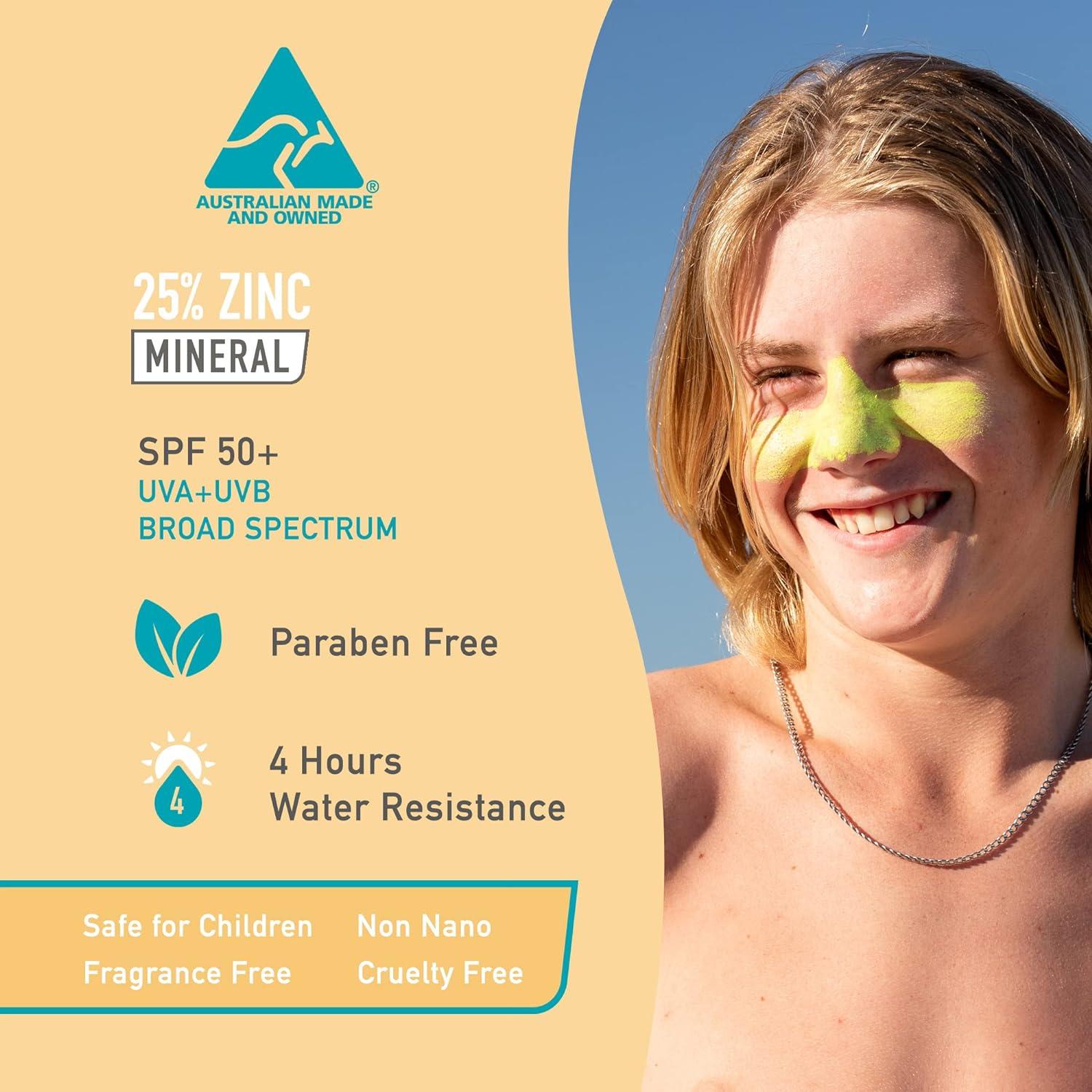 Sun Zapper Zinc Stick SPF 50+ Sunscreen (4 Pack) - 0.42 oz Yellow ...