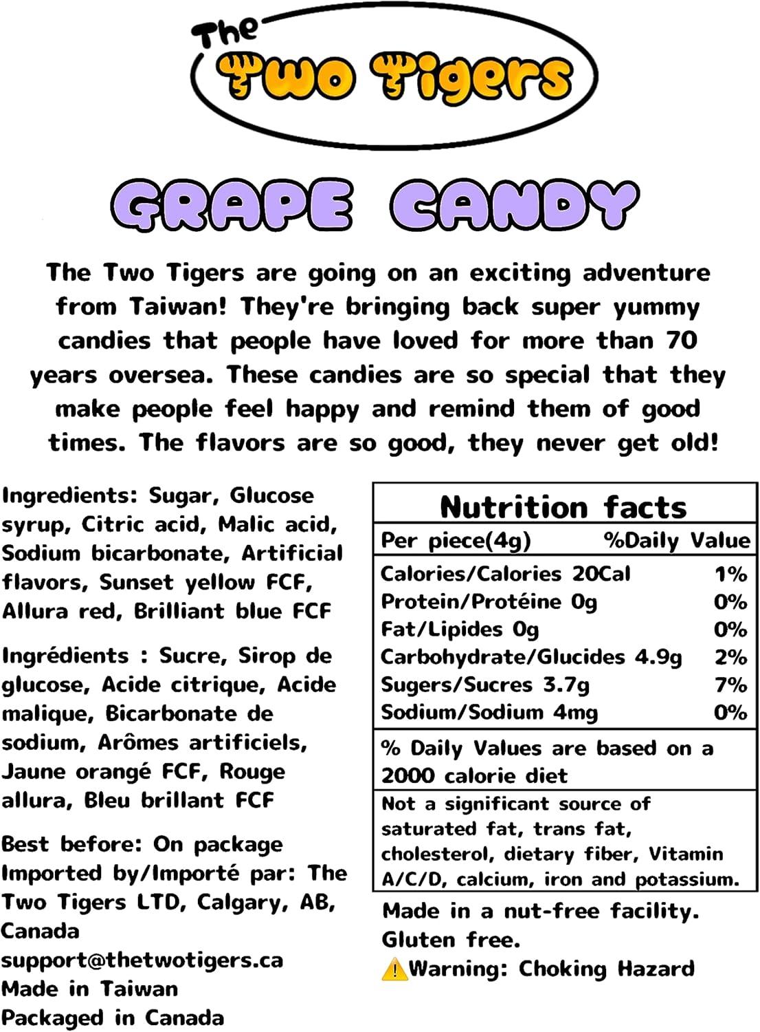 Classic Flavors of Grape Hard Candy Fruit Flavoured Snacks Gourmet Gift ...